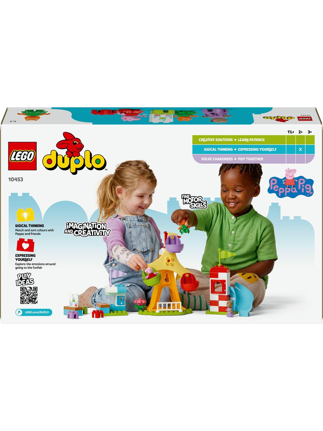 LEGO Duplo Peppa Pig Funfair Pretend-Play Amusement Park Toddler Toy ...