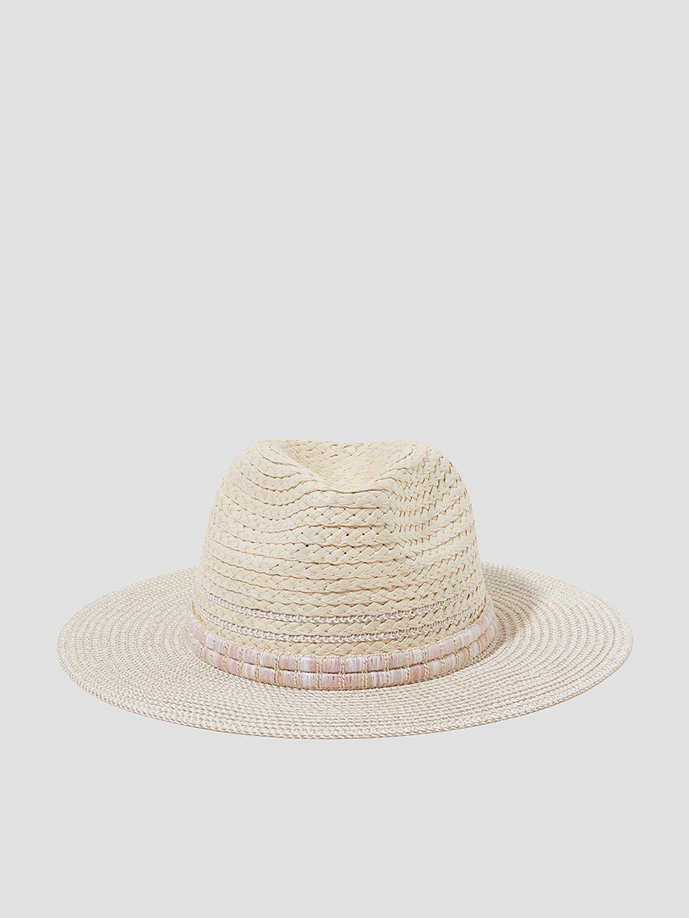 Monsoon Nora Straw Fedora Hat - Natural | Very