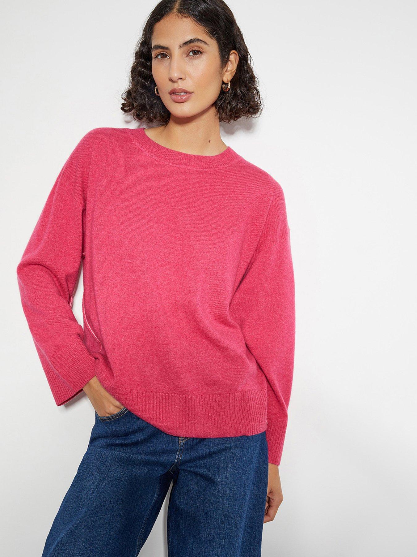 Monsoon Cindy Cashmere Crewneck Sweater - Pink | Very