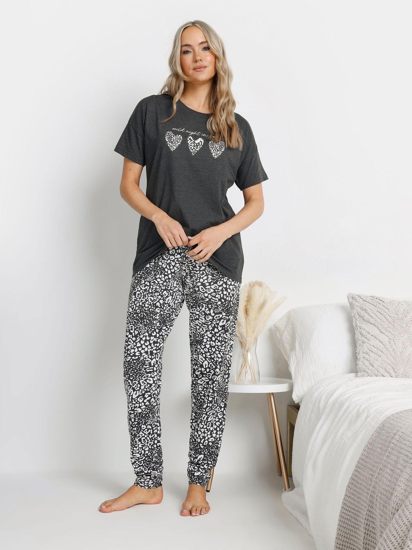 Long Tall Sally Wild Night In Cuffed Pj Set - Grey | Very