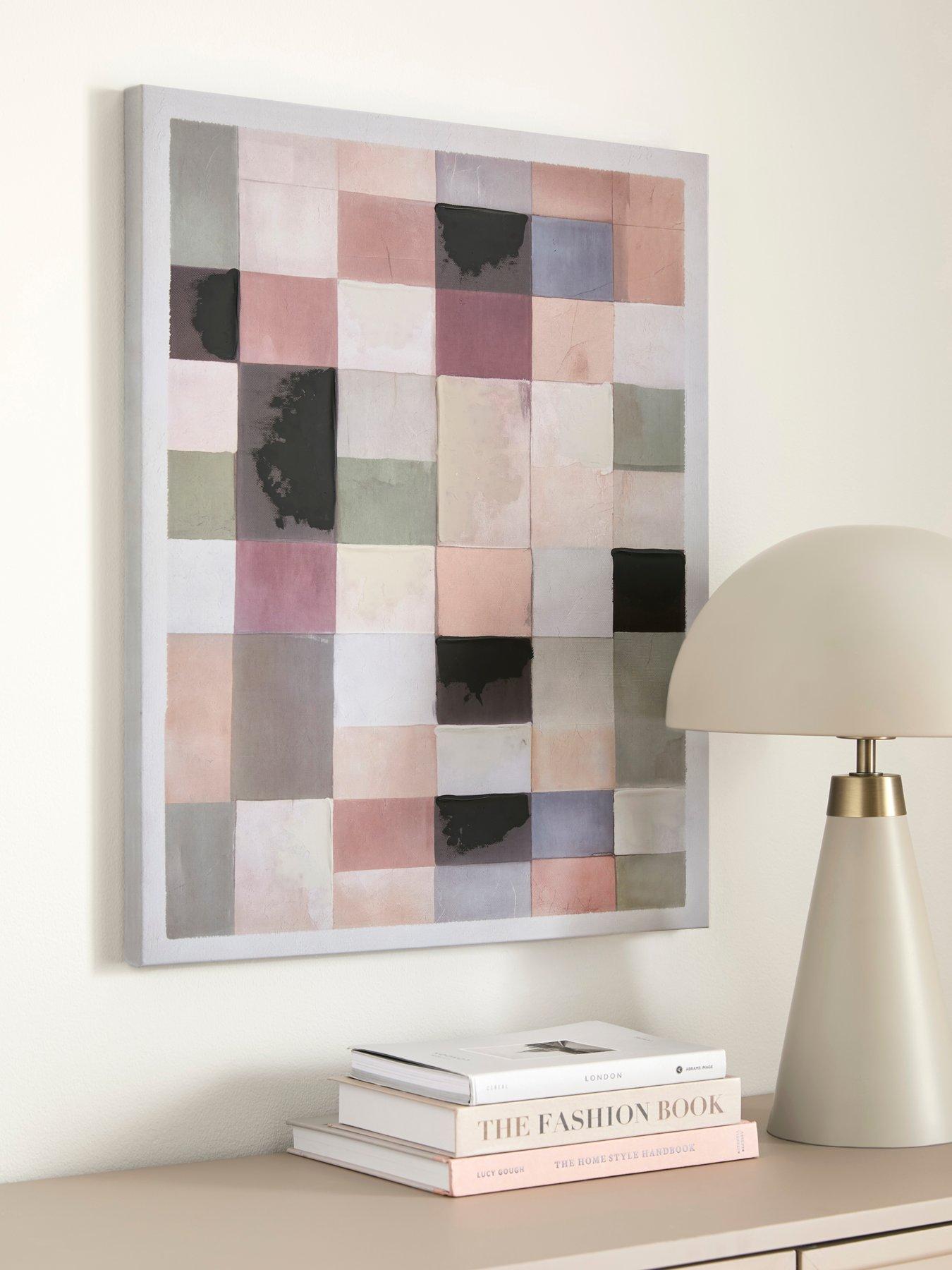 The Very Collection Green Square Printed Canvas with Hand Paint 50x60cm ...