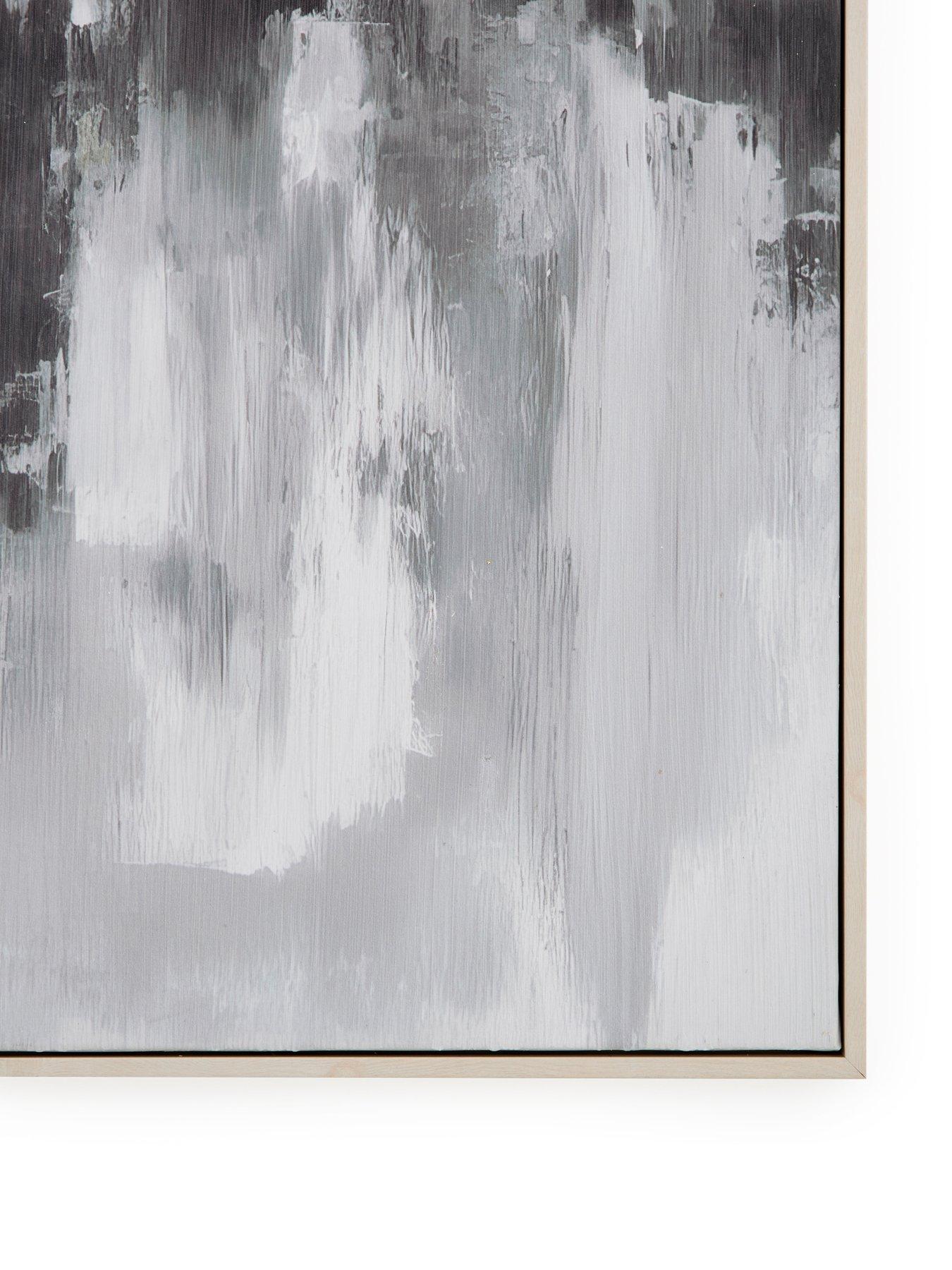 Very Home Grey Abstract Textured Capped Canvas with Gold Leaf 76x100cm ...