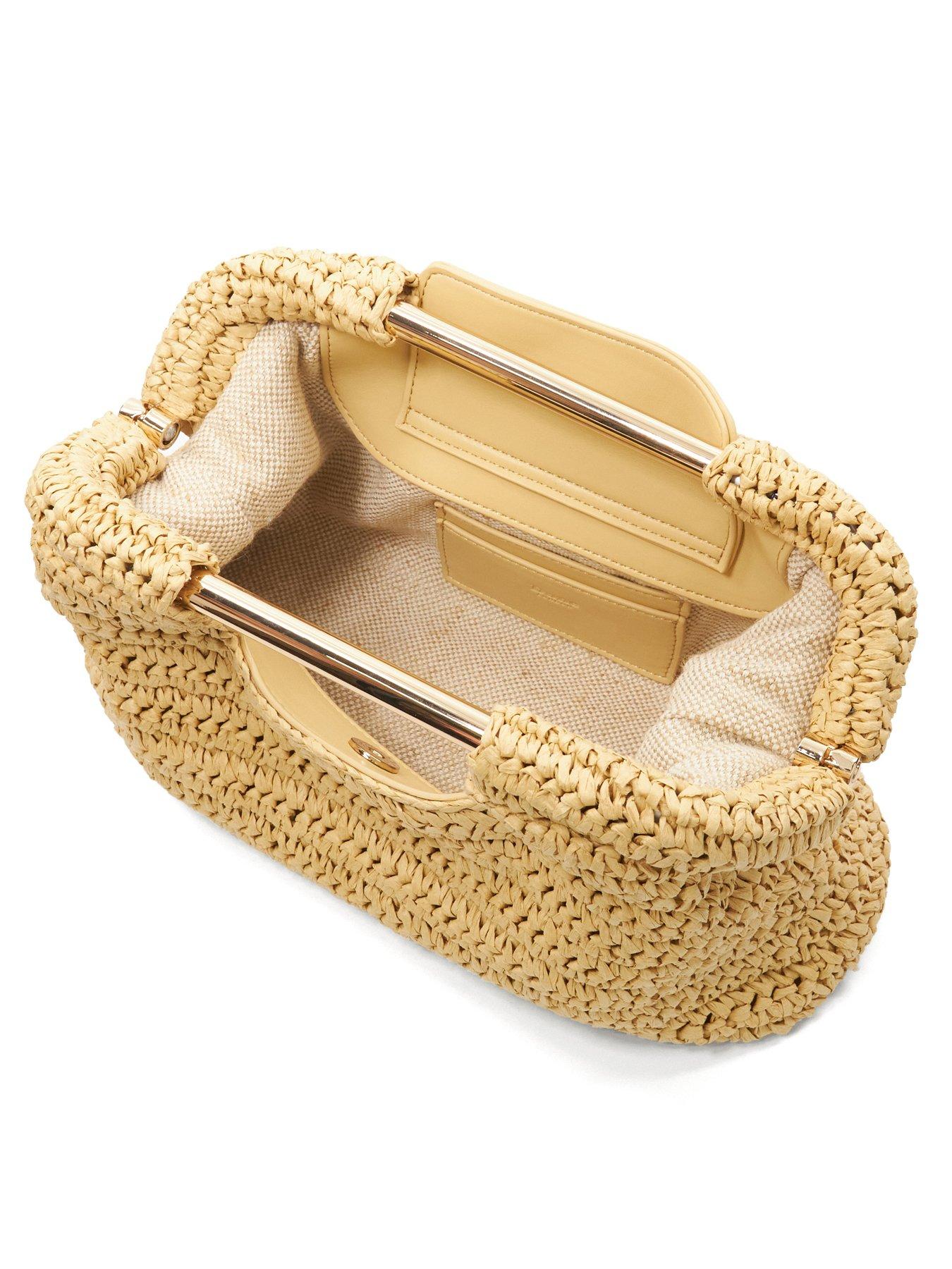 Dune London Elsabeth Raffia Bag With Gold Handles - Natural | Very
