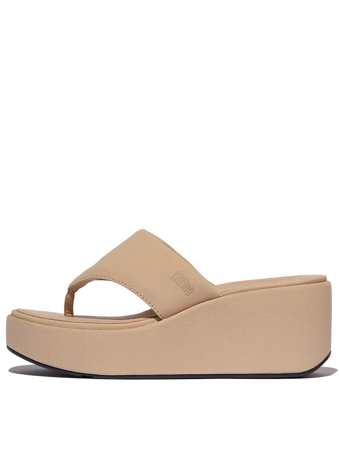 FitFlop Platfforms Wedge Toe-post Sandals - Classic Beige | Very