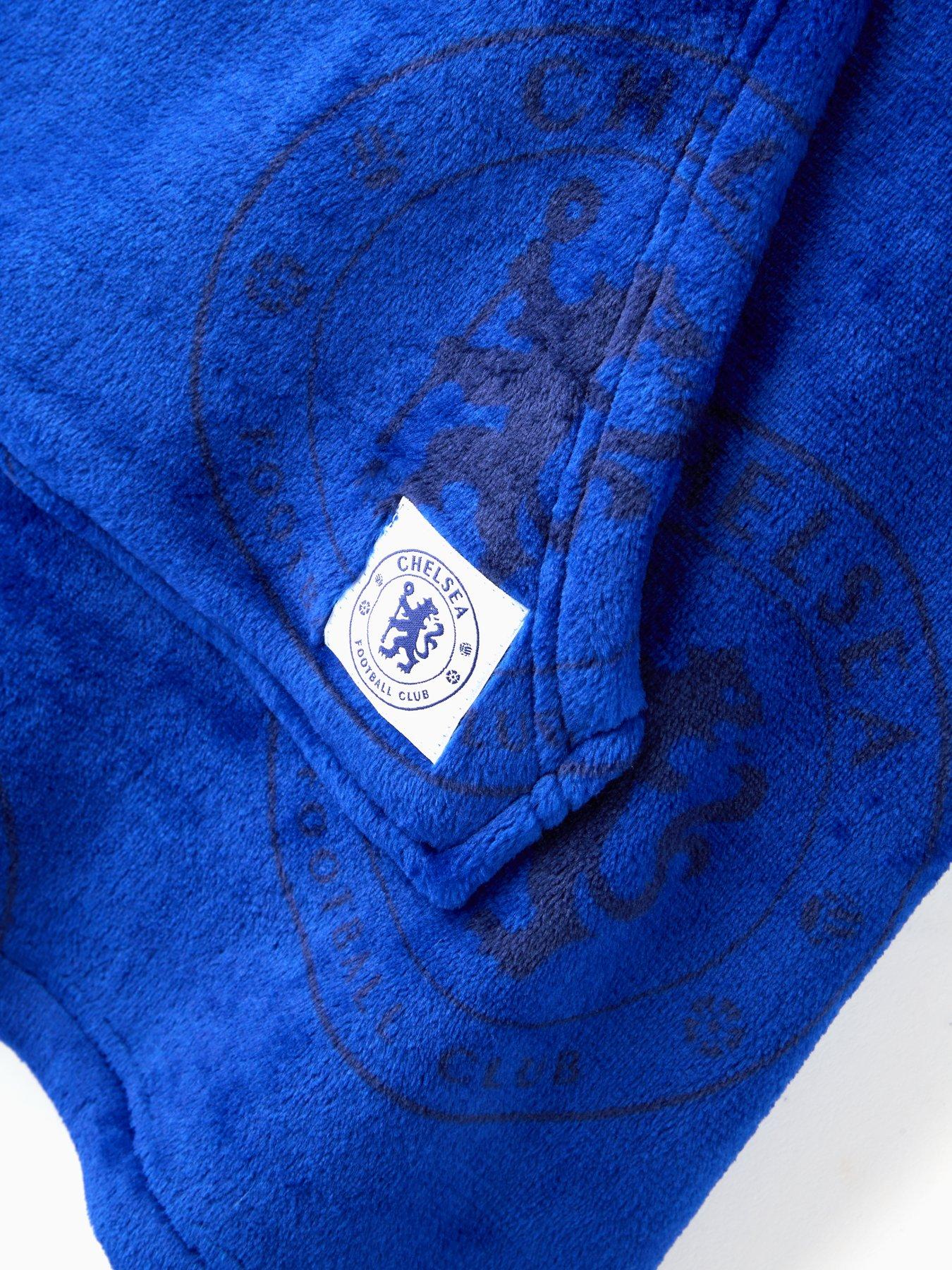 Chelsea FC Football Fleece Hooded Blanket - Blue | Very