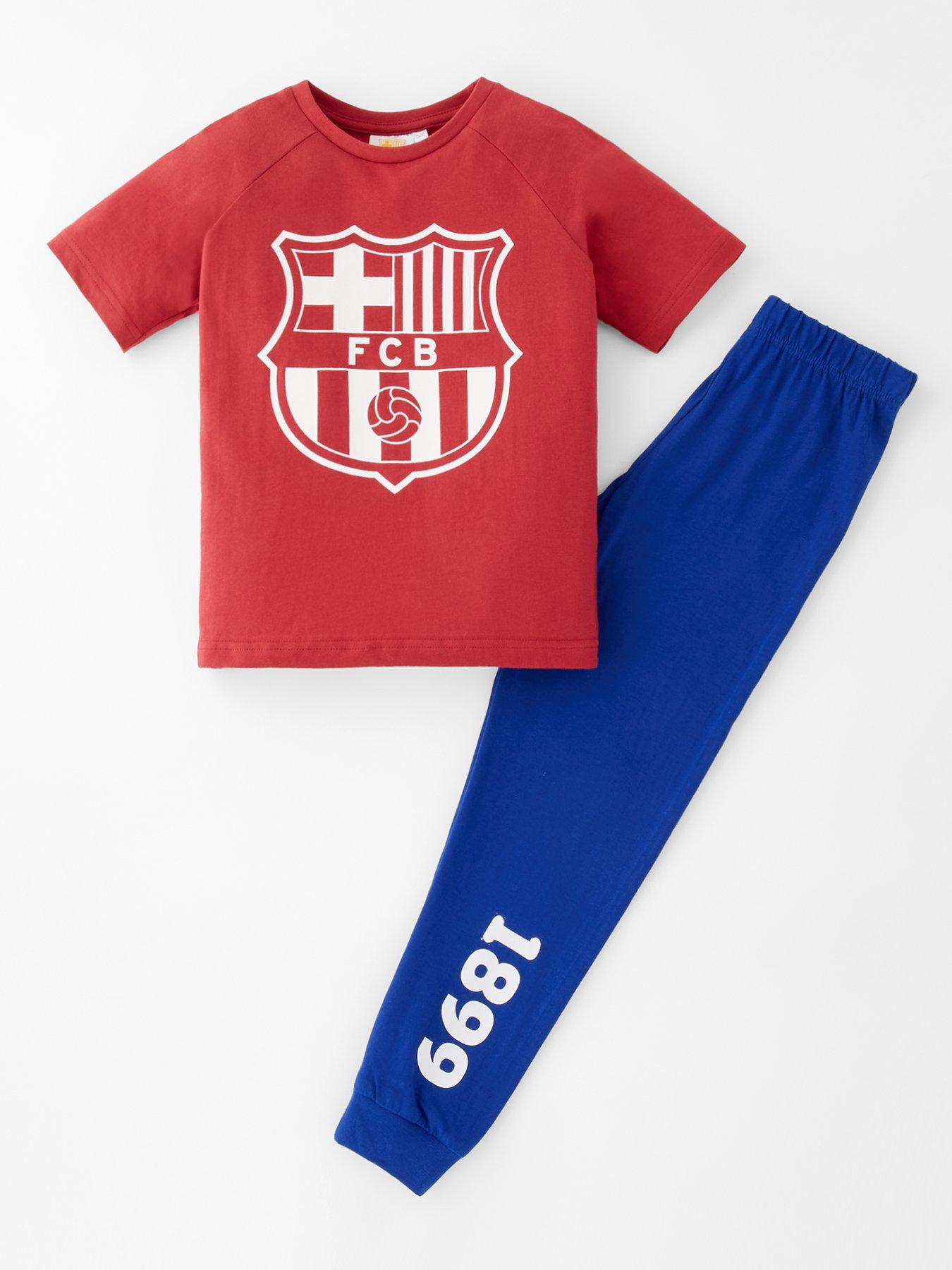 Barcelona FC FC Barcelona Football Short Sleeve Pyjamas - Red/Blue | Very