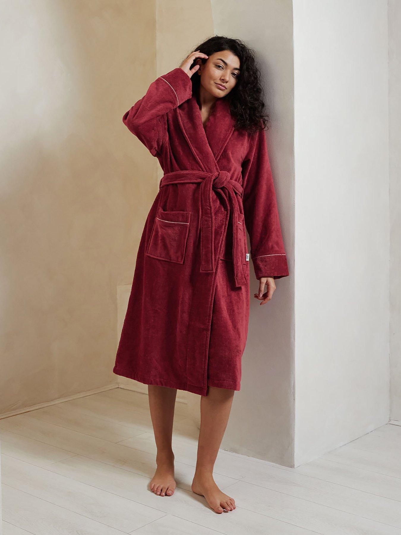 CHELSEA PEERS Shawl Collar Towelling Robe - Red | Very