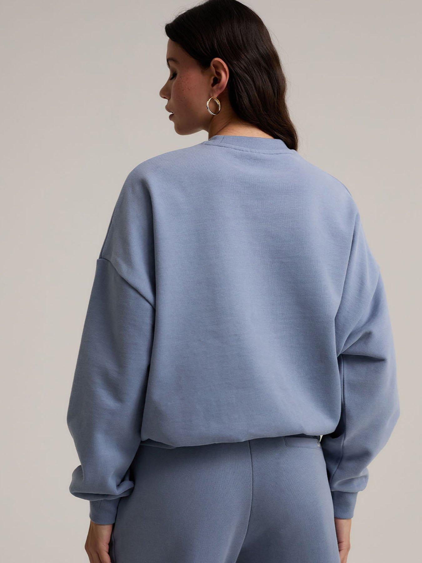CHELSEA PEERS Branded Crew Neck Sweatshirt - Plain - Blue | Very