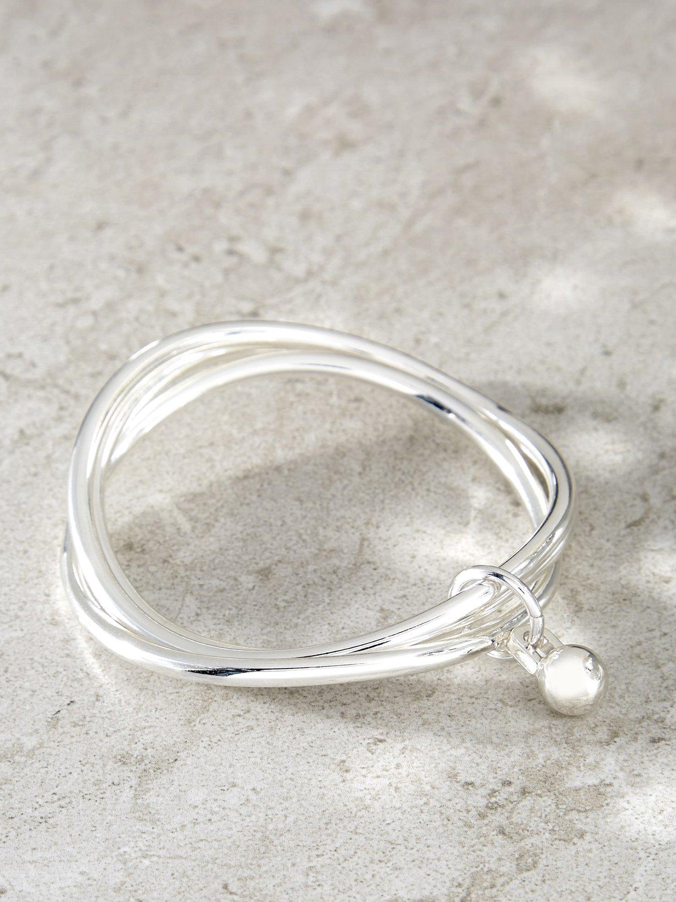 Mint Velvet Silver Tone Triple Bangle - Silver | Very