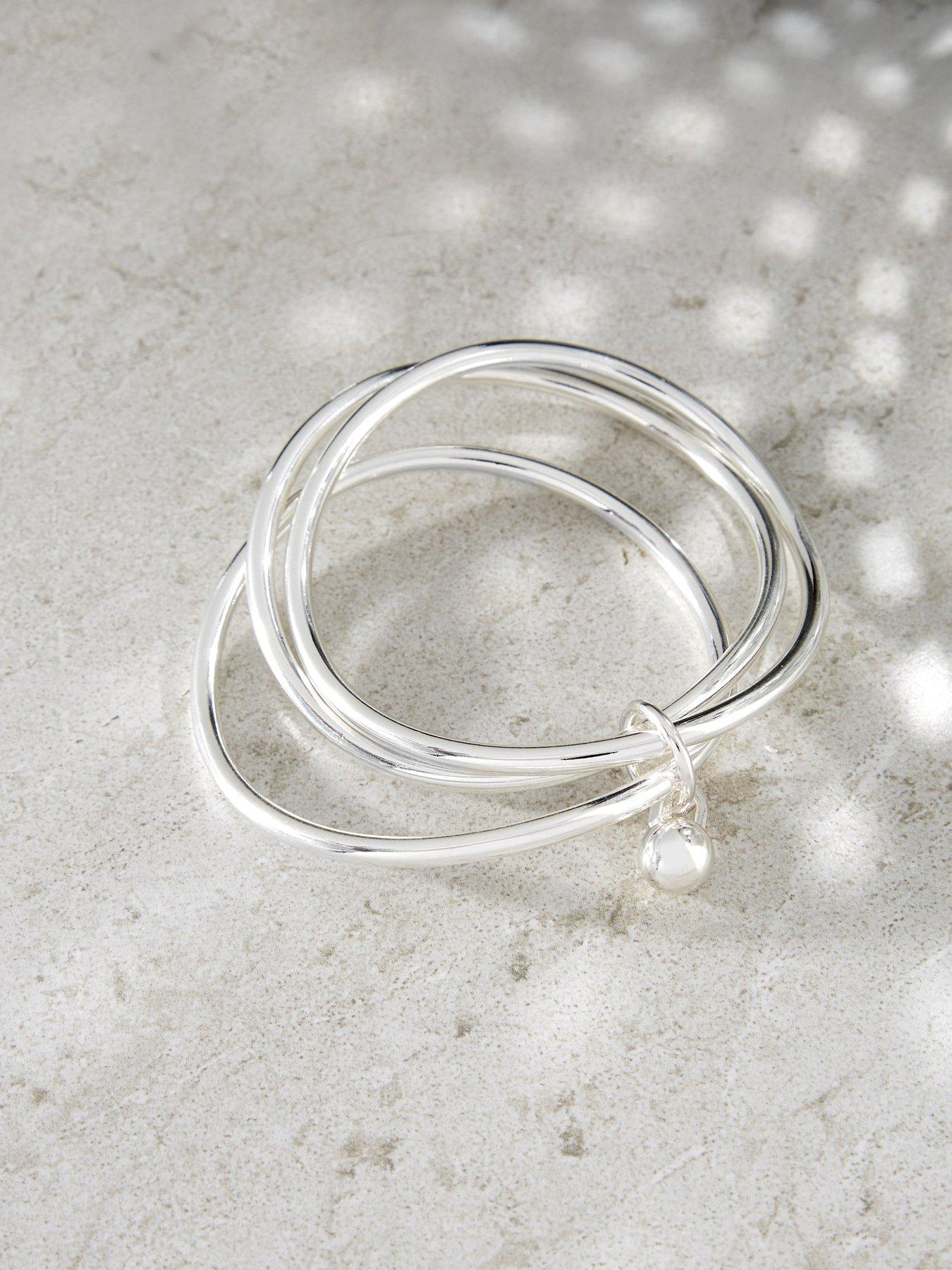 Mint Velvet Silver Tone Triple Bangle - Silver | Very