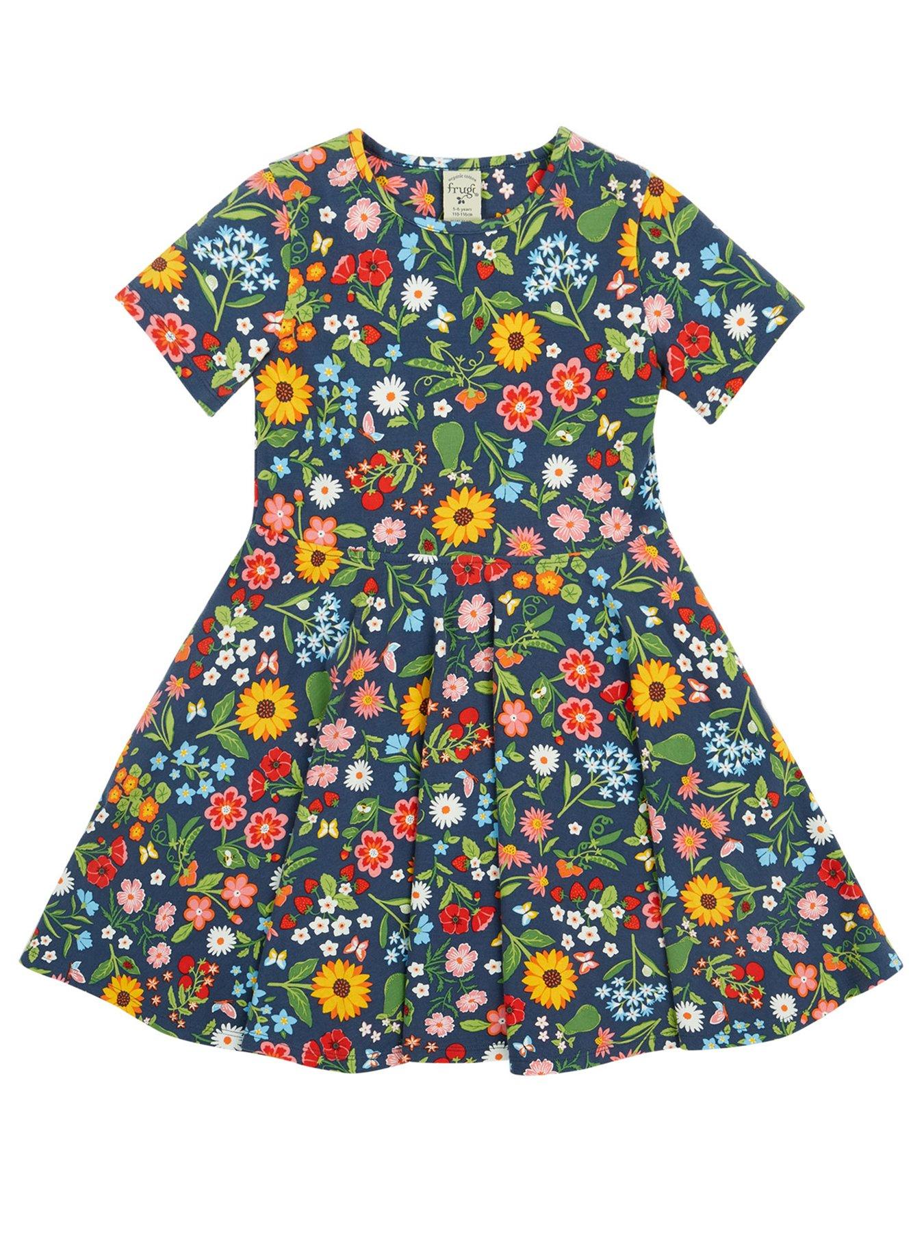 Frugi Girls Sunshine Skater Dress - Navy | Very