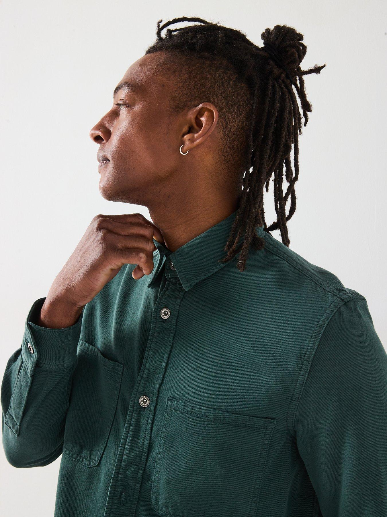 Mango Jay Twill Casual Overshirt - Dark Green | Very