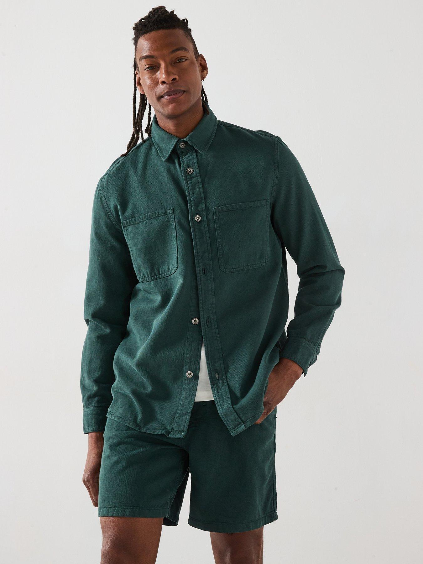 Mango Jay Twill Casual Overshirt - Dark Green | Very