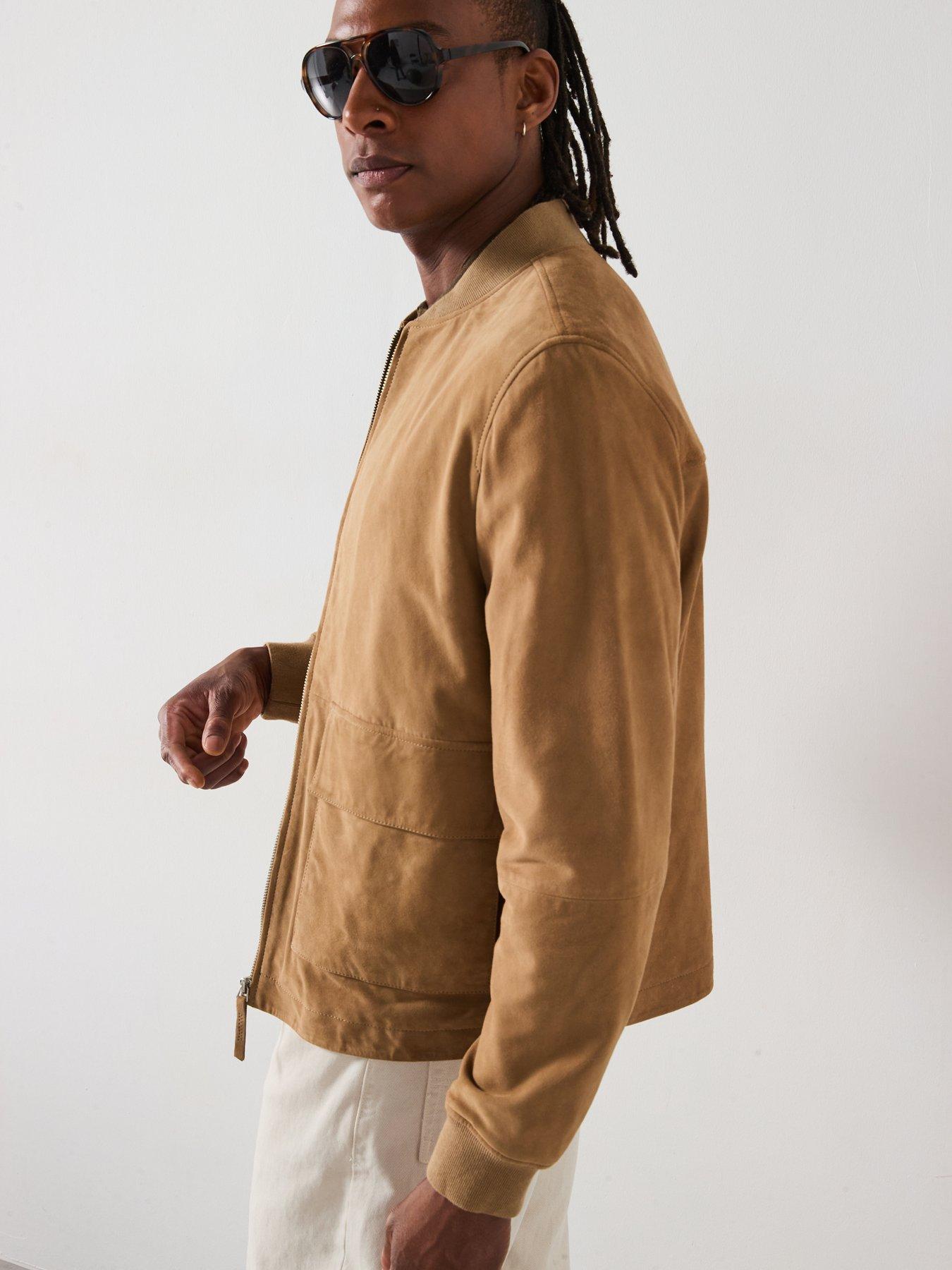 Mango Andrea Smart Suede Leather Jacket - Beige | Very
