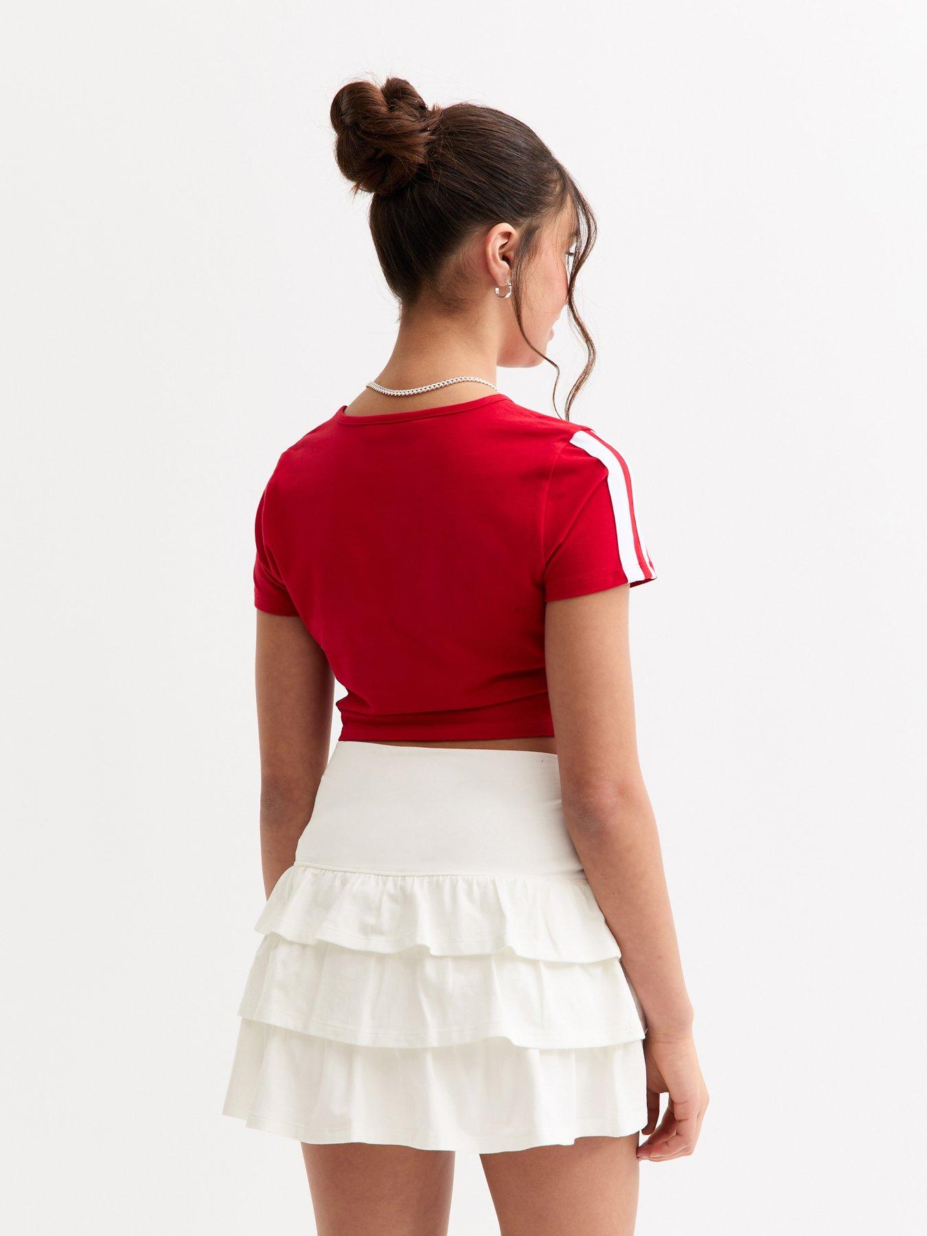 New Look 915 Girls Jersey Tiered Rara Skort - White | Very