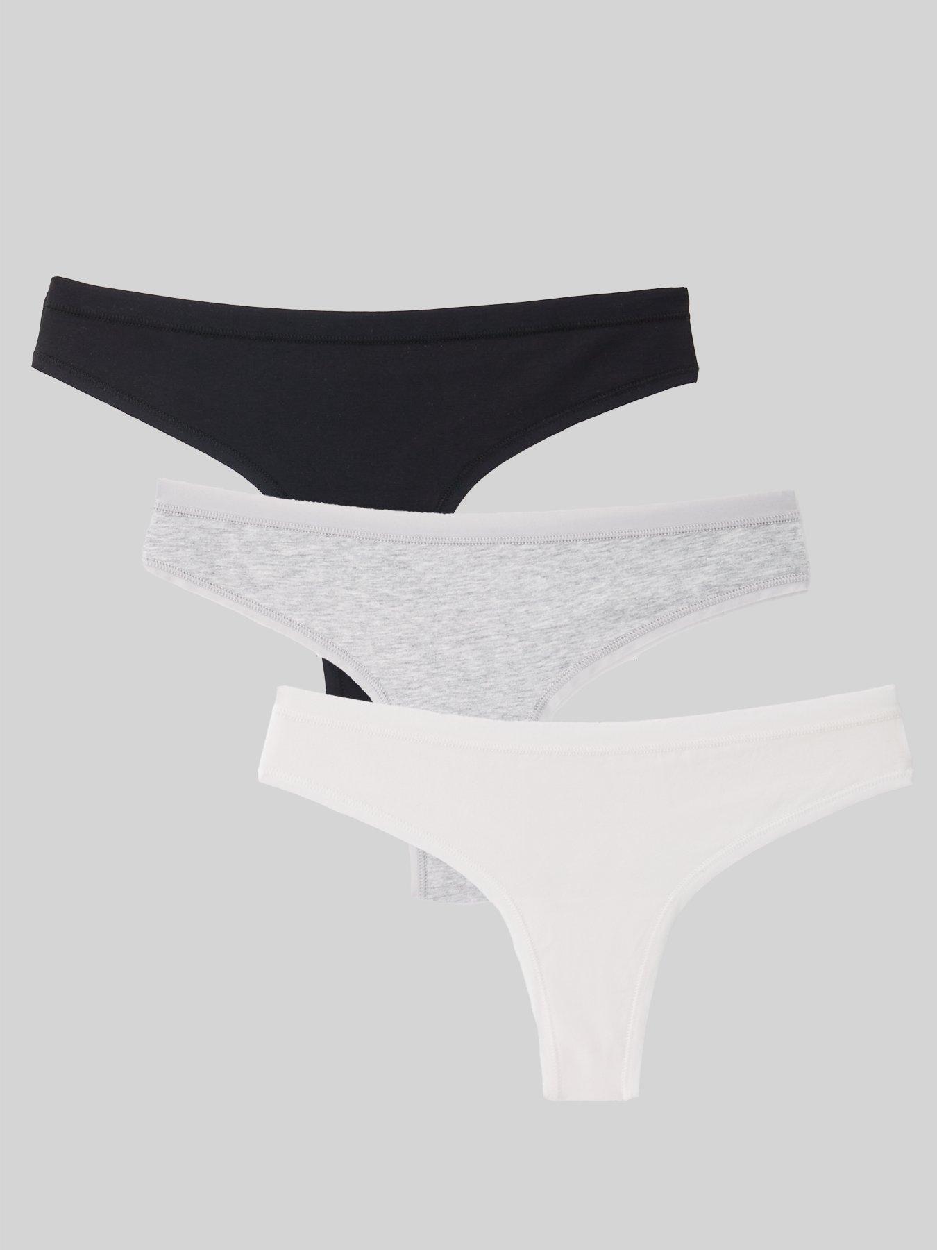 Everyday 3Pk Plain Cotton Thongs - Multi | Very