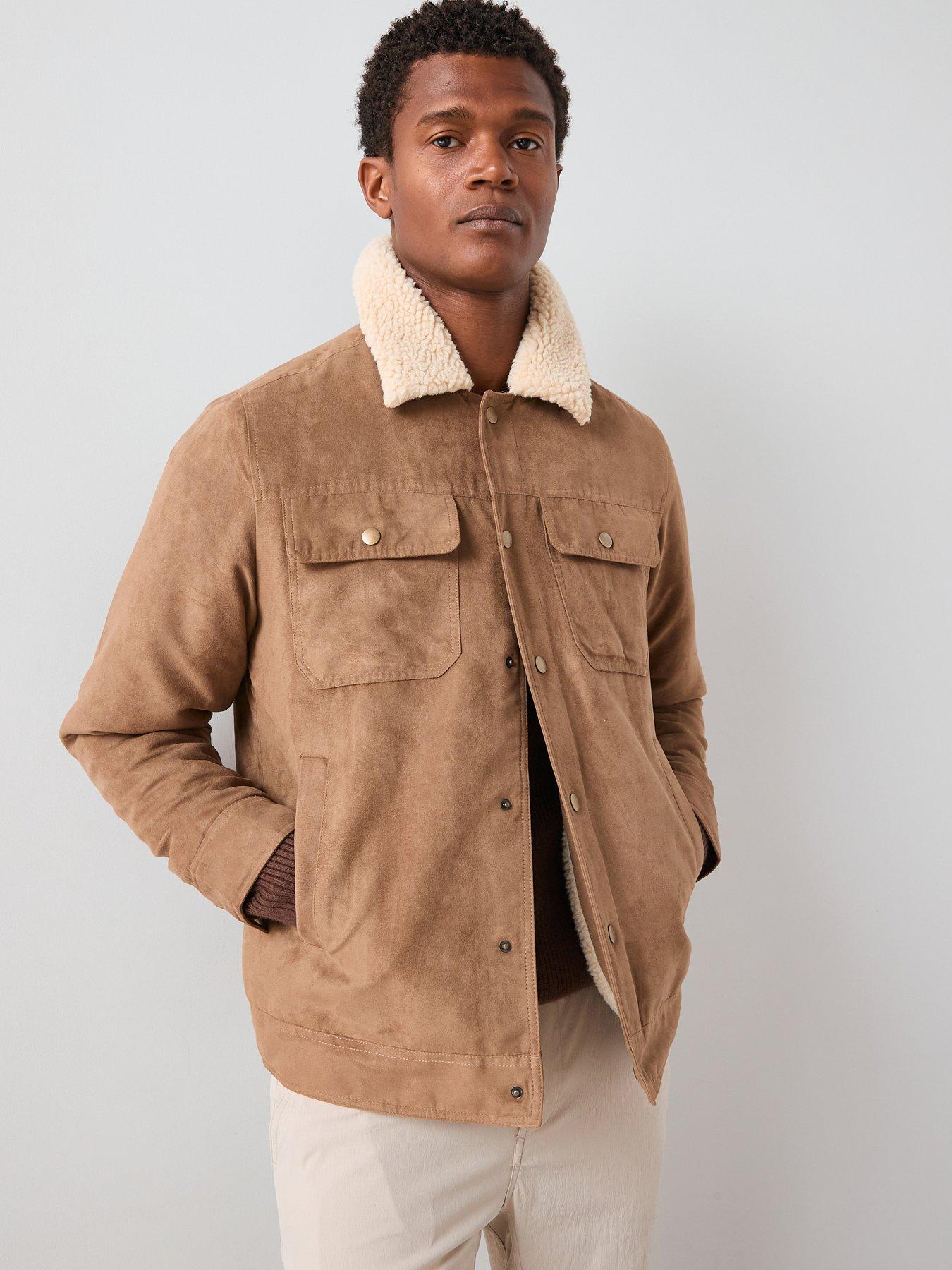 The Very Collection Borg Collar Trucker Jacket - Brown | Very