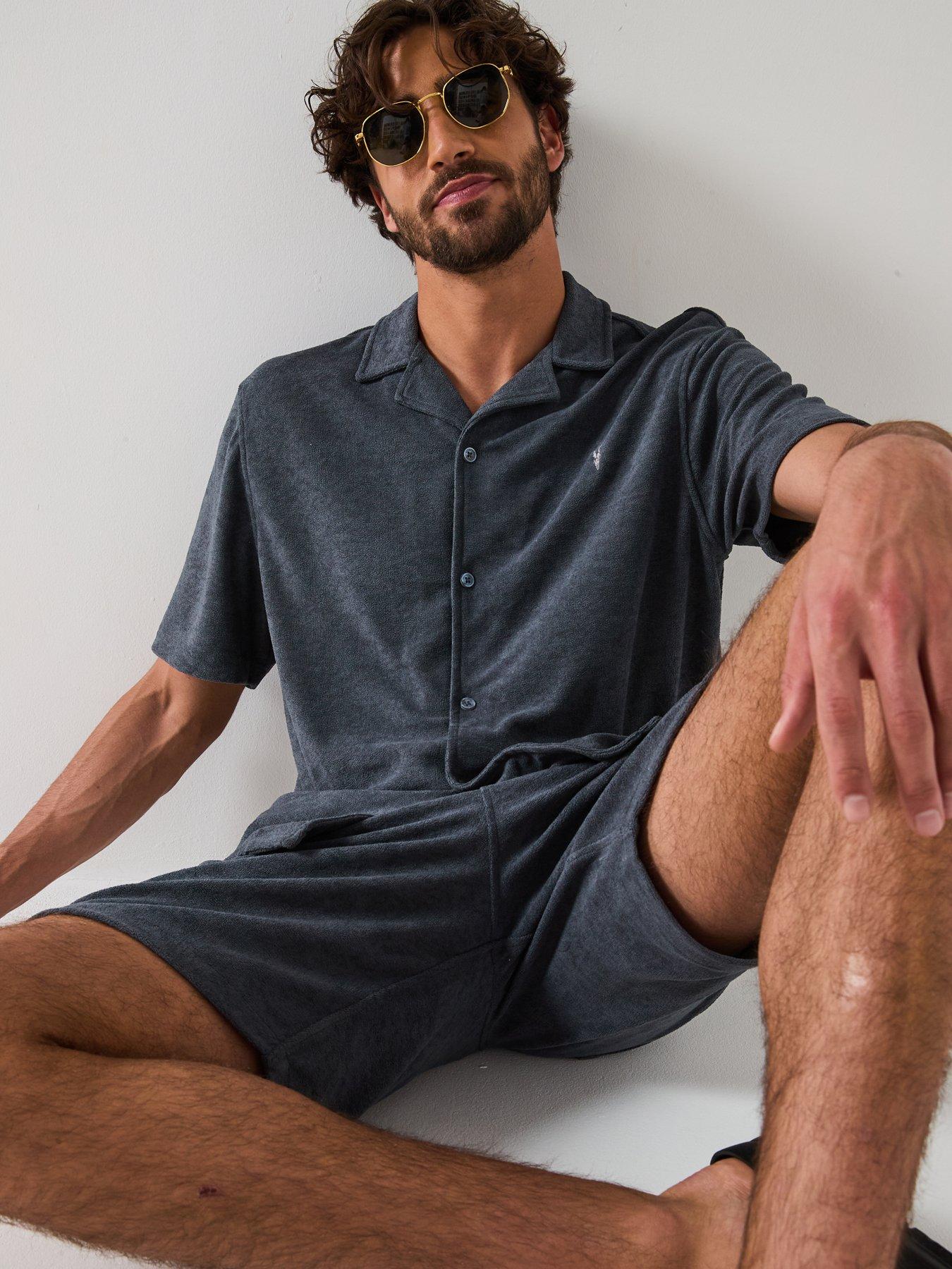 AllSaints All Saints Felix Relaxed Towel Short Sleeve Ramskull Shirt ...