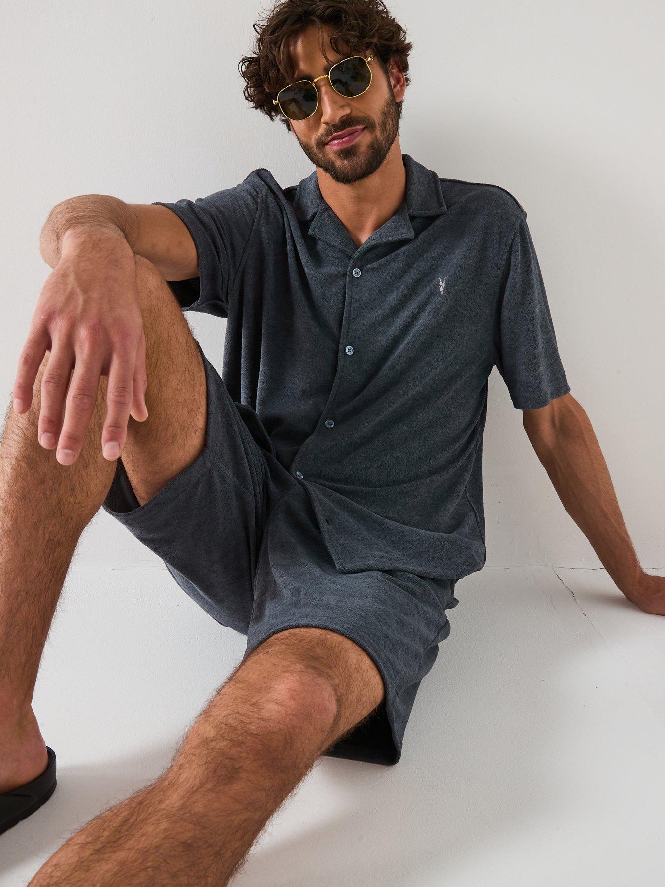 AllSaints All Saints Felix Relaxed Towel Short Sleeve Ramskull Shirt ...