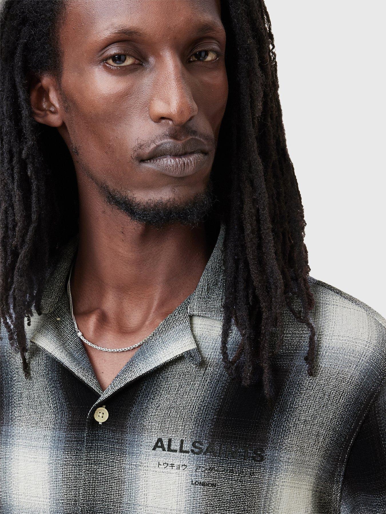 AllSaints Underfade Long Sleeve Checked Shirt - Grey | Very