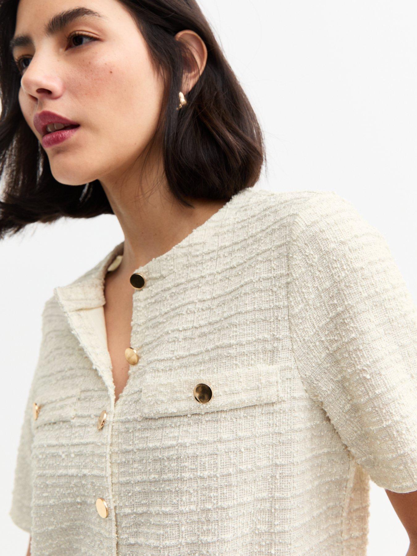 New Look Cream Textured Button Up Top | Very
