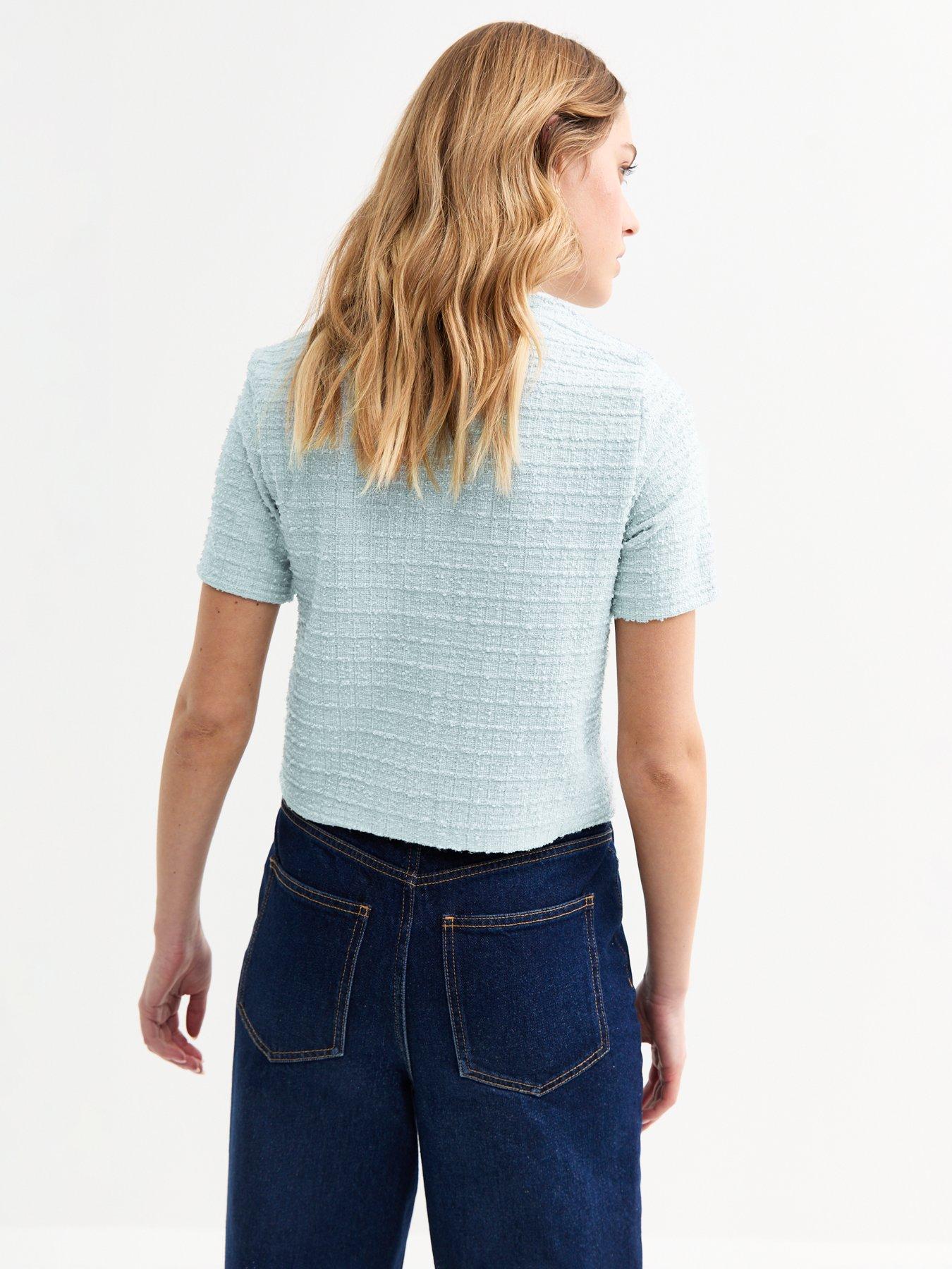 New Look Boucle Button Up Top - Blue | Very