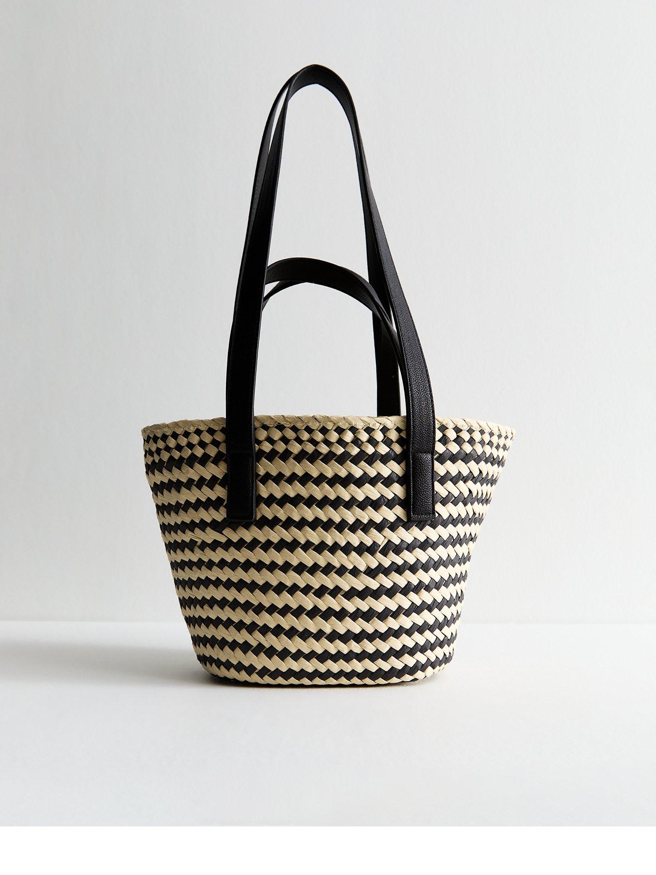 New Look Zambia Zig Zag Weave Basket - Black | Very