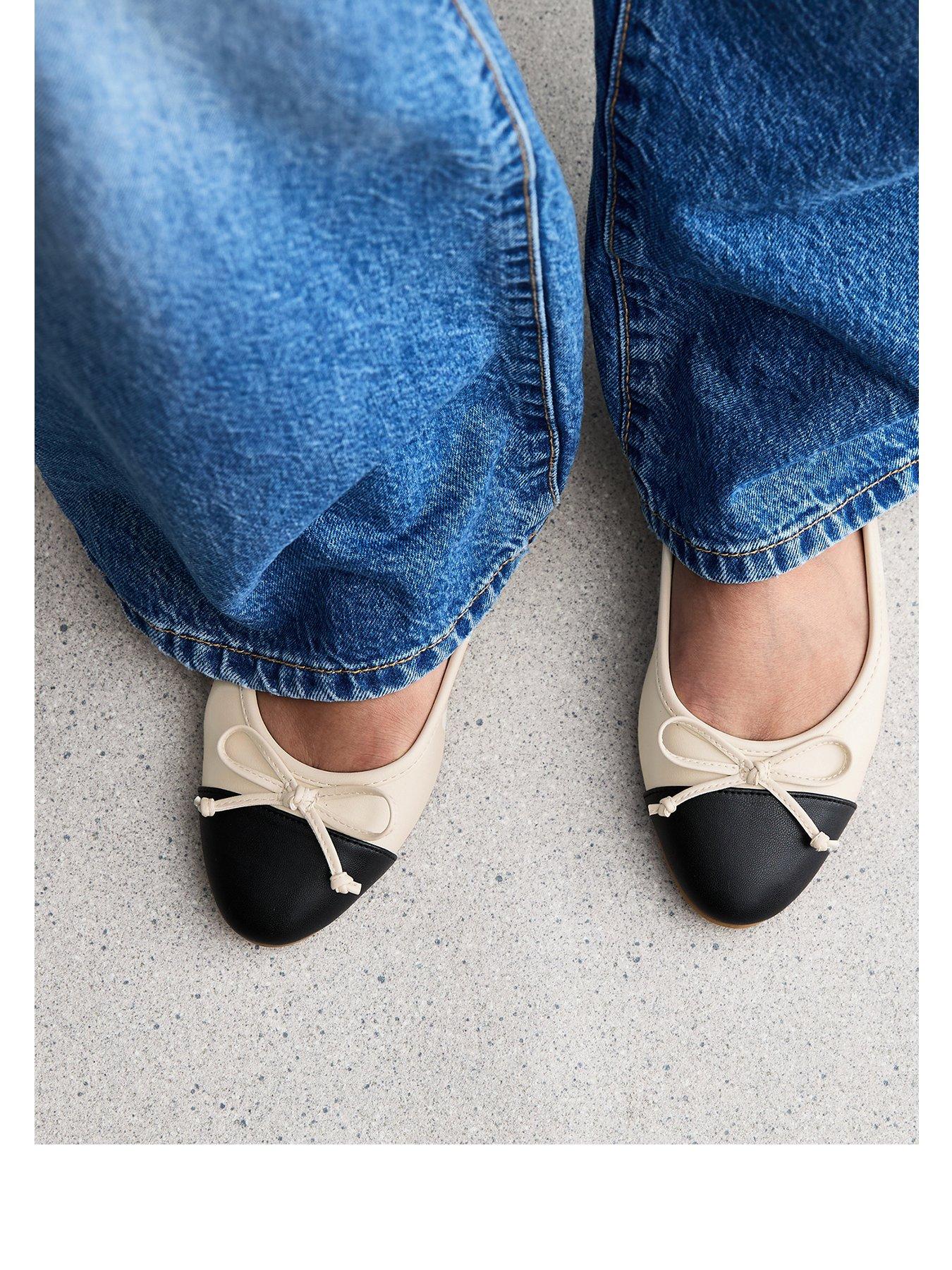 New Look White Contrast Toe Cap Ballerina Pumps | Very