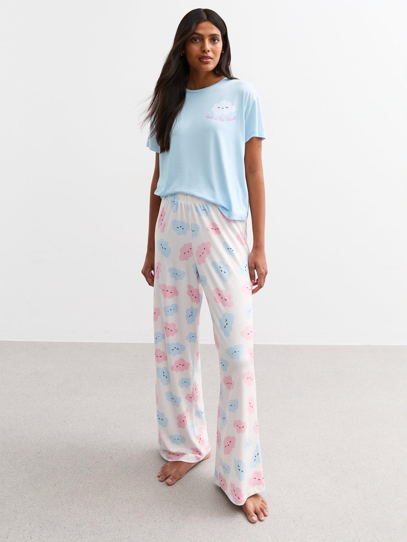 New Look Light Blue Head In The Clouds Printed Pyjama Set | Very