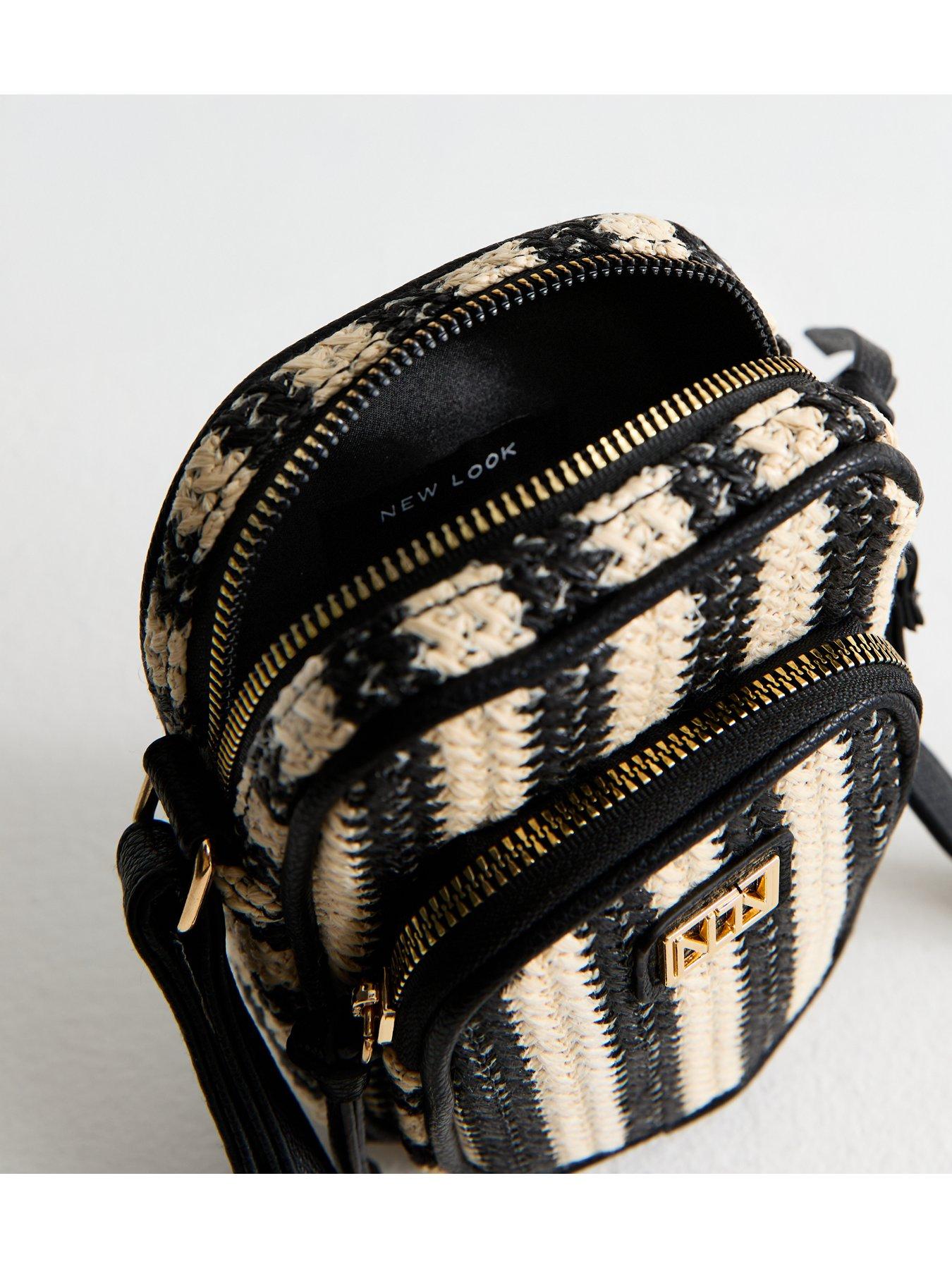 New Look Striped Raffia Crossbody Phone Bag - Black | Very
