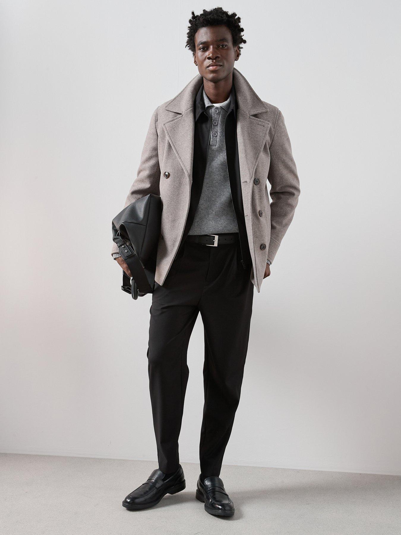 The Very Collection Double Breasted Peacoat - Beige | Very