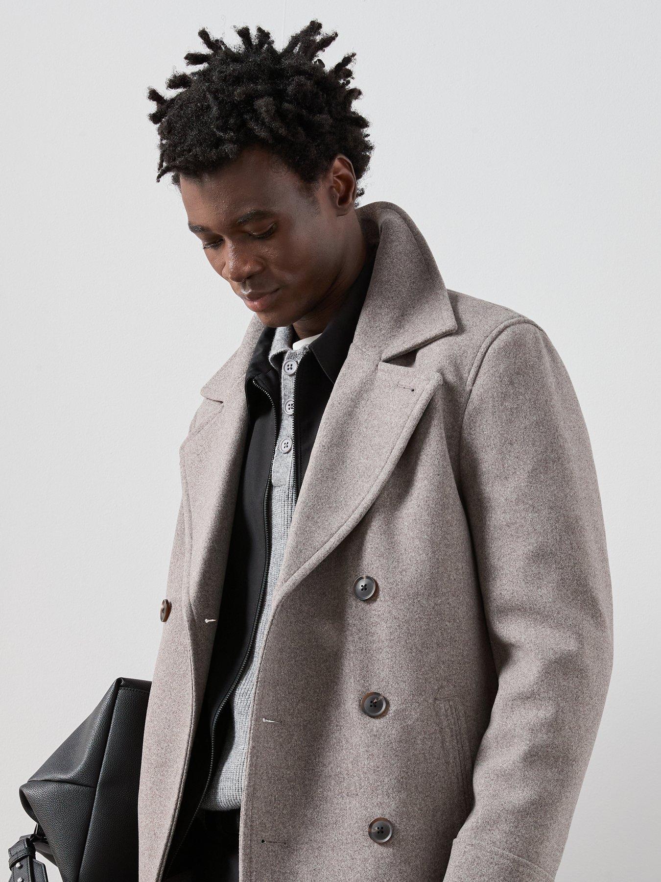 The Very Collection Double Breasted Peacoat - Beige | Very