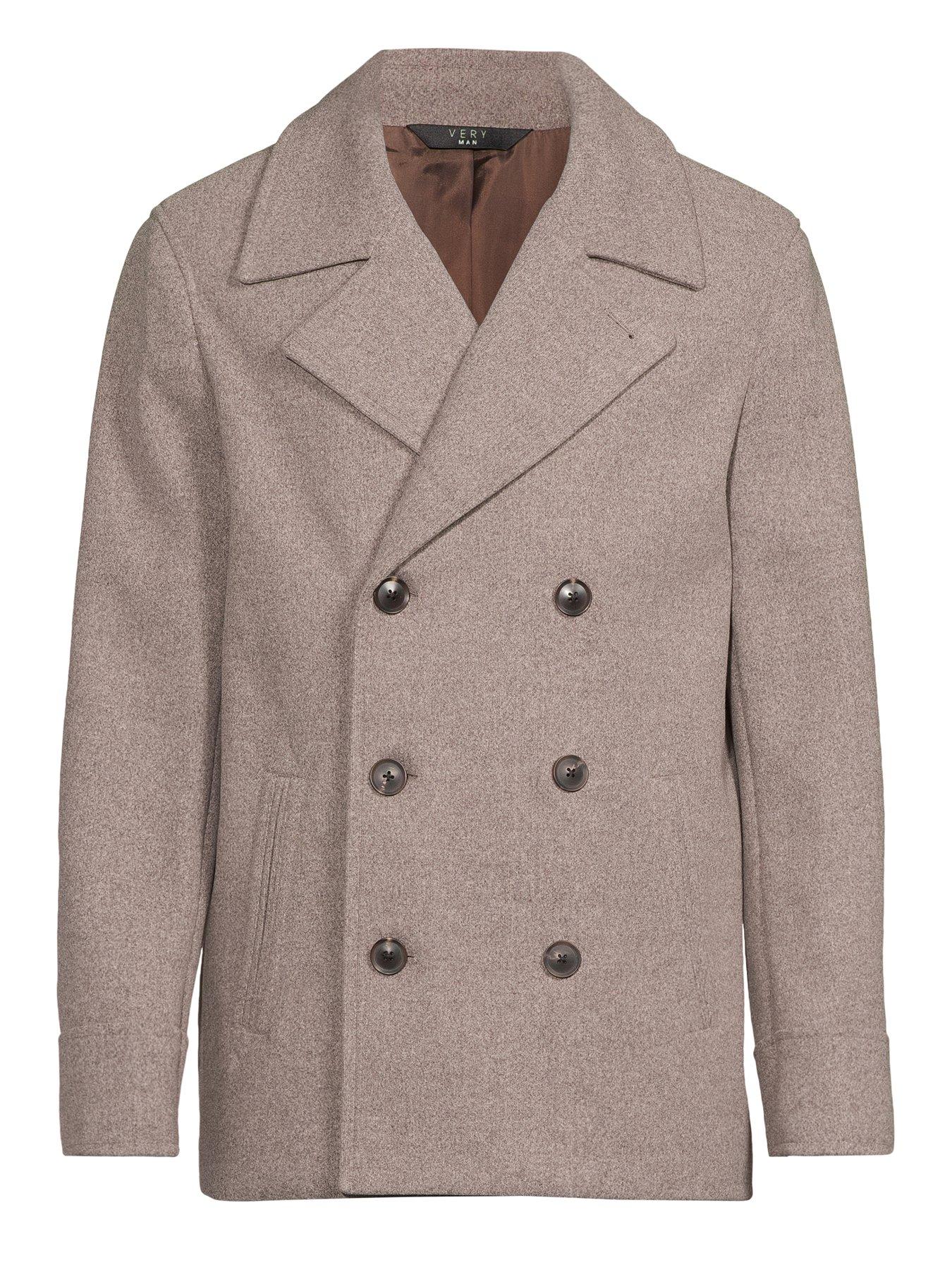 The Very Collection Double Breasted Peacoat - Beige | Very