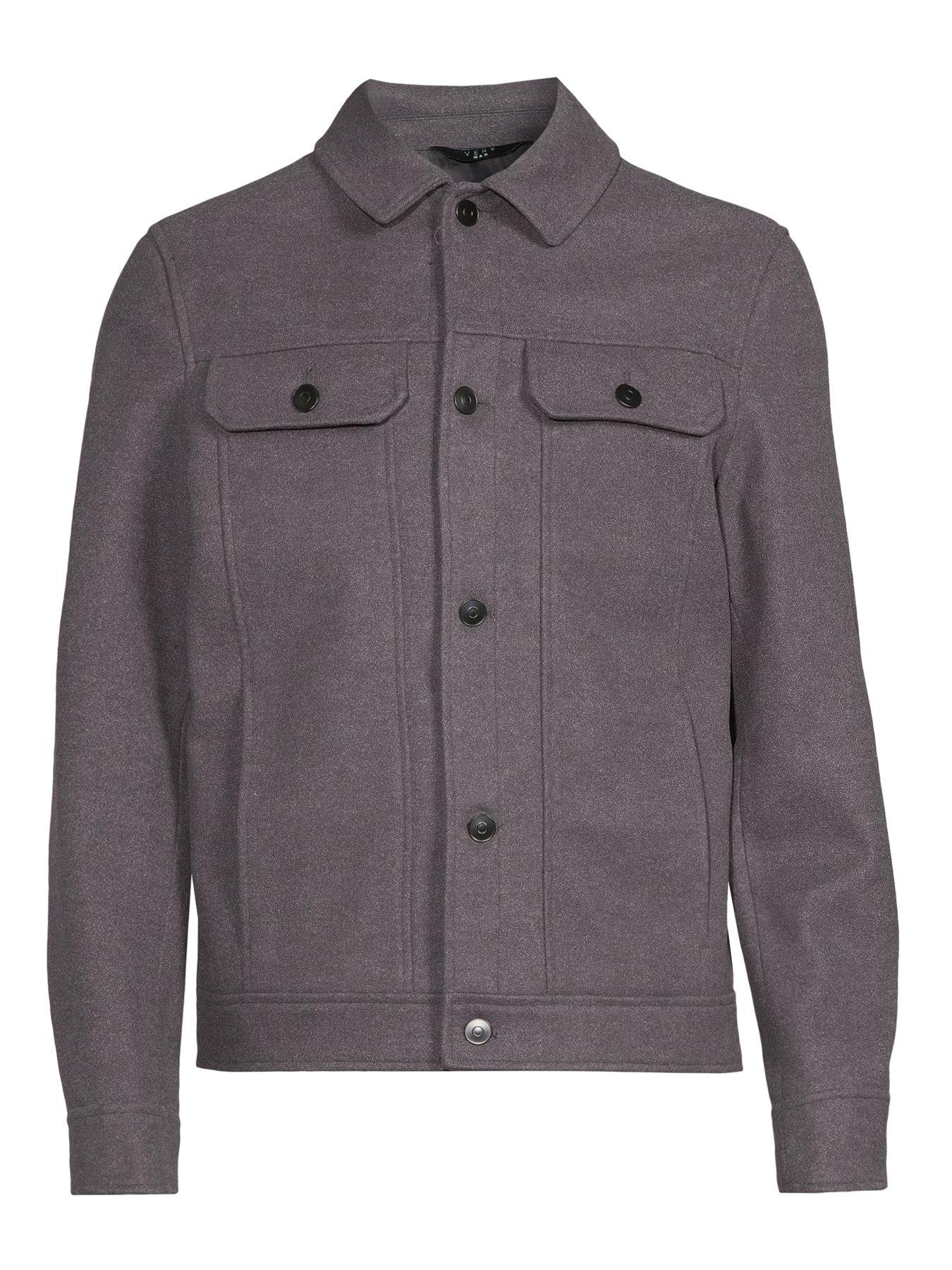 The Very Collection Faux Wool Collared Jacket - Grey | Very
