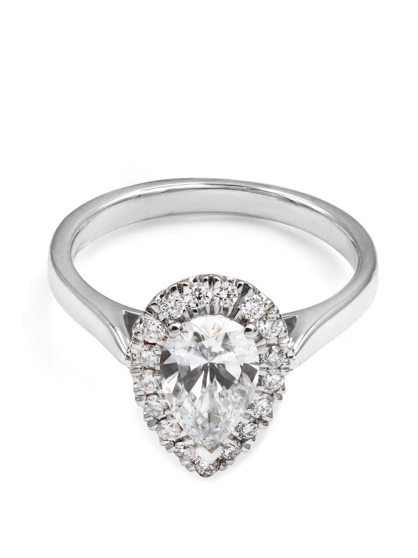 Single halo diamond ring store