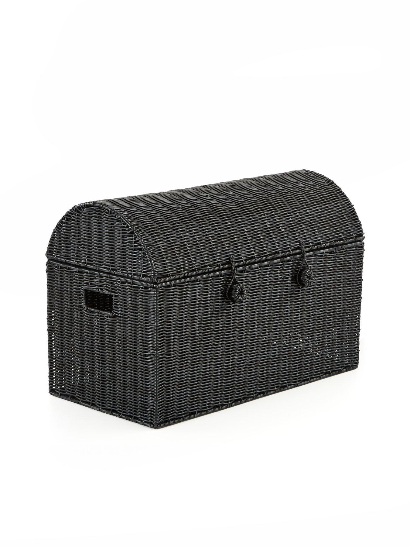 Very Home Medium Rattan Storage Chest - Black | Very