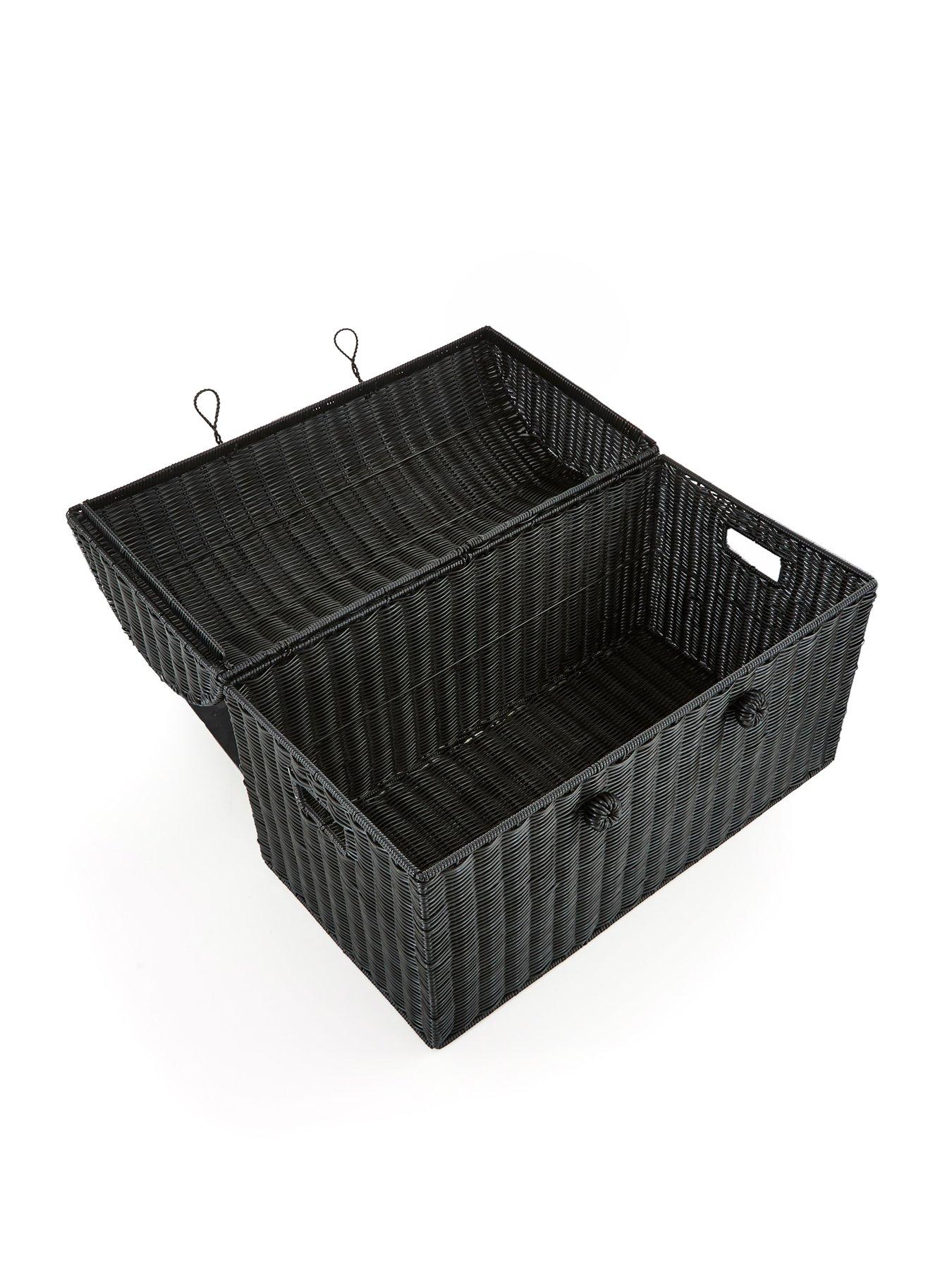 Very Home Medium Rattan Storage Chest - Black | Very