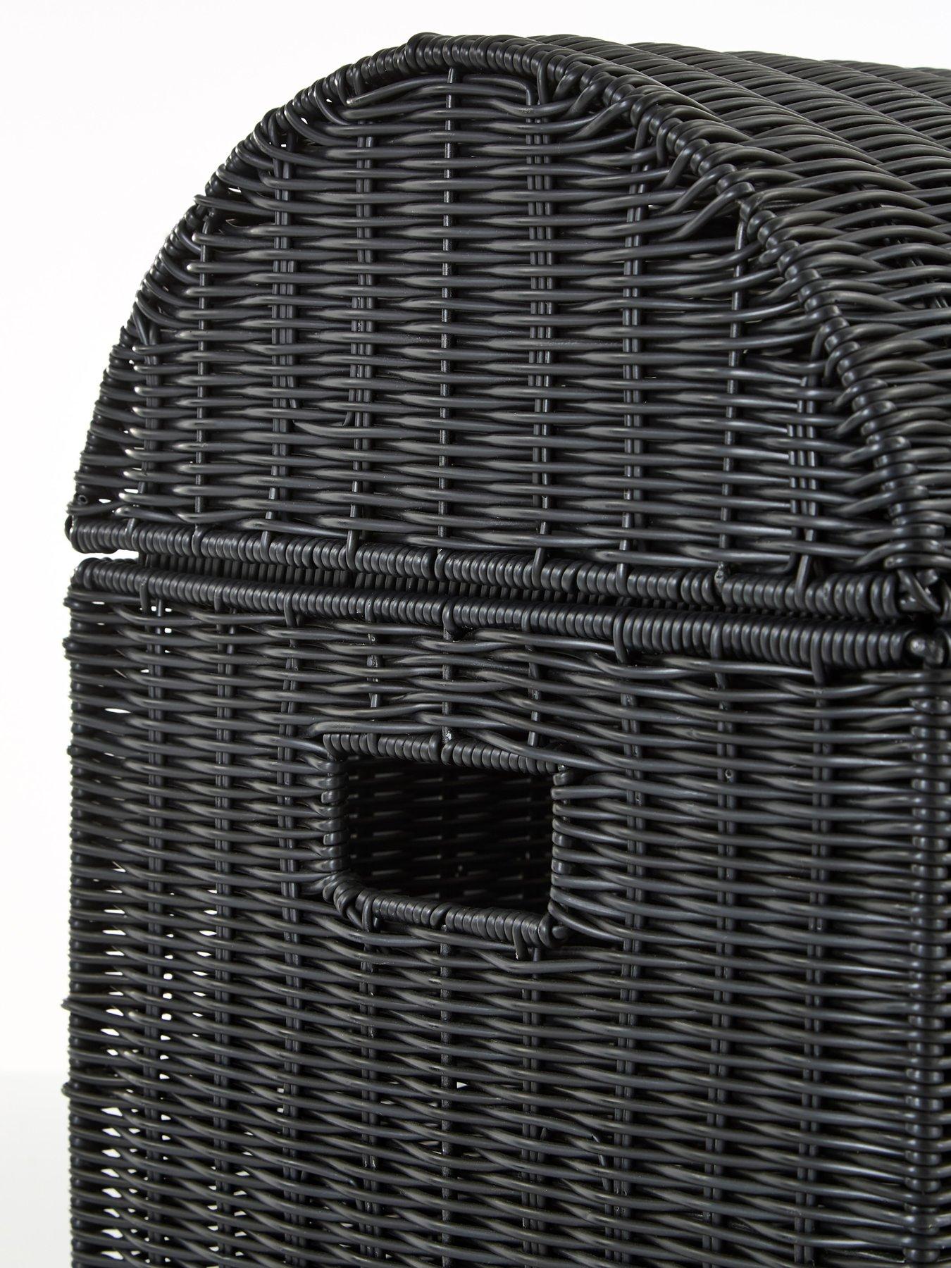 Very Home Medium Rattan Storage Chest - Black | Very