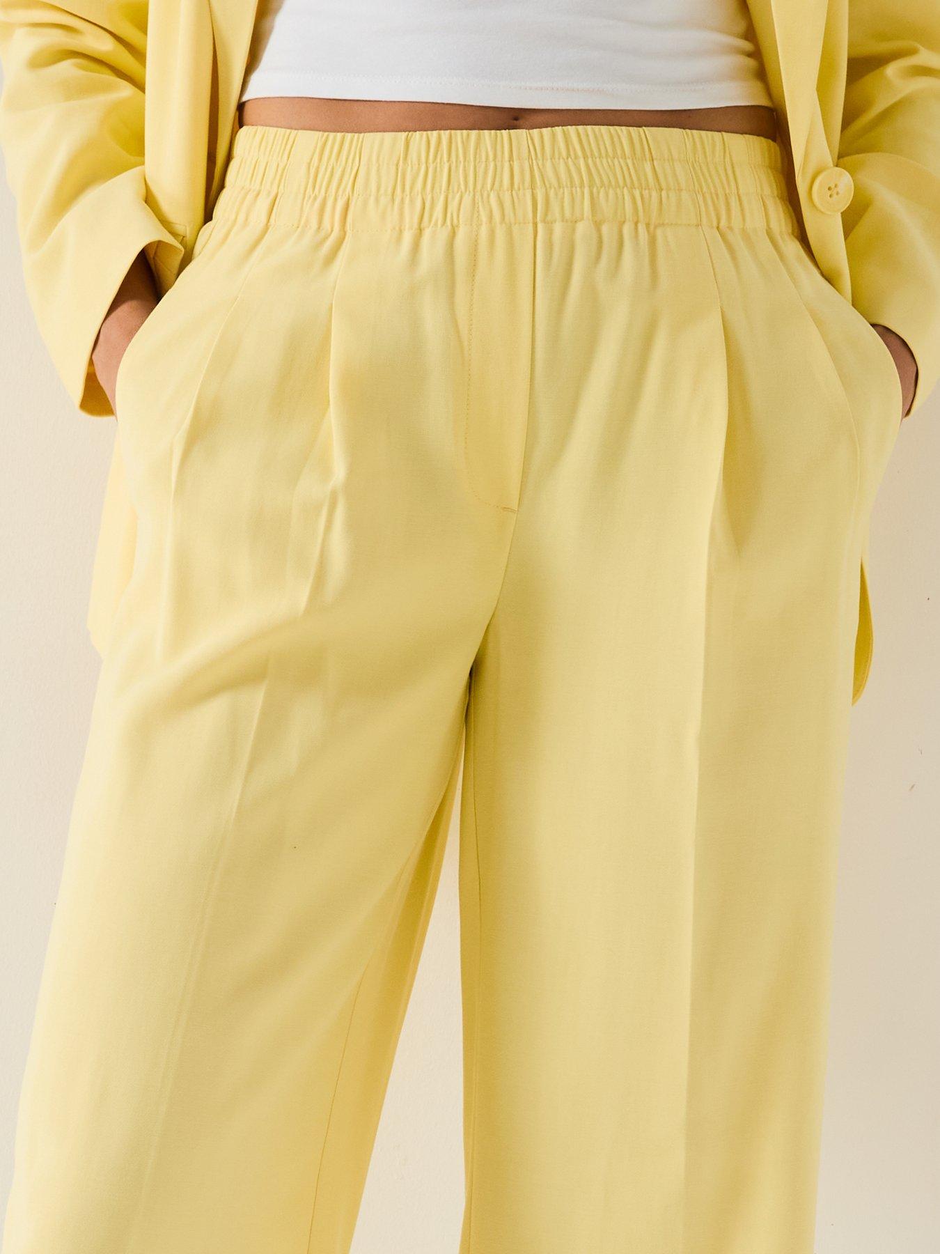 Vero Moda High Waist Pleated Trouser - Yellow | Very