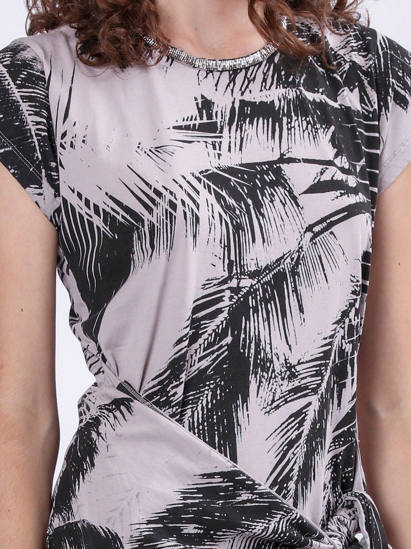 Religion Prodigy Palm Print Tie Detail Dress - Beige | Very