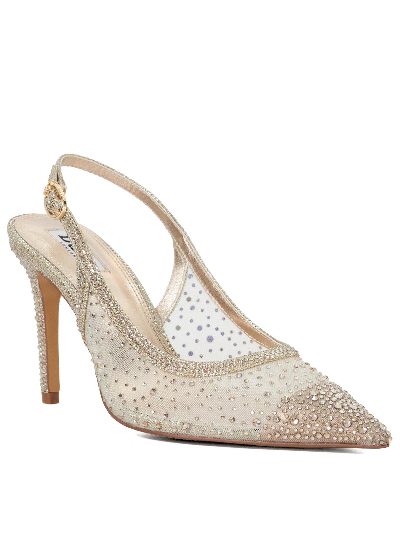 Dune London Mesh Court Shoes - Gold | Very