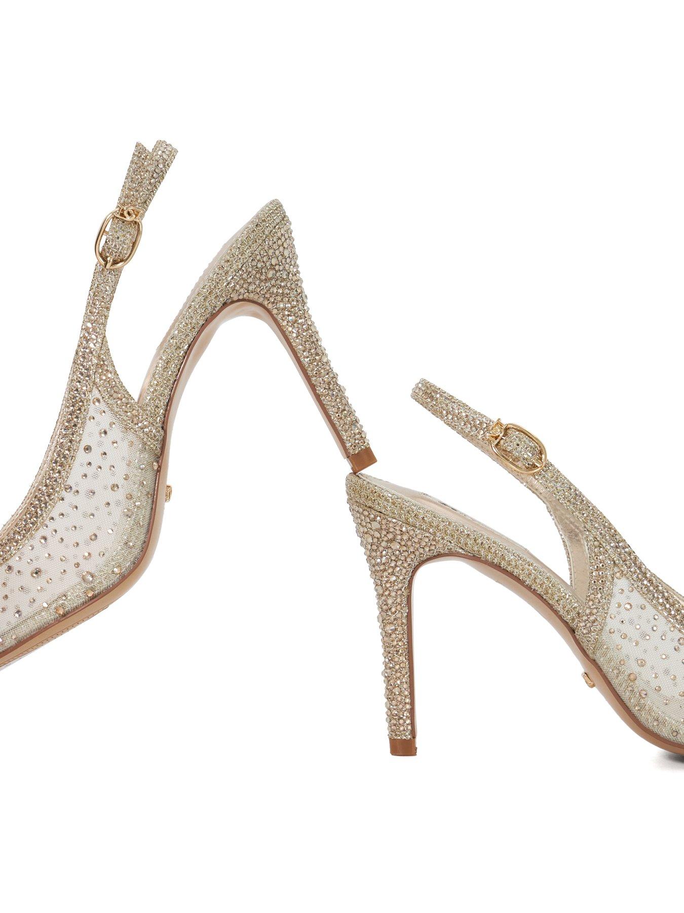 Dune London Mesh Court Shoes - Gold | Very