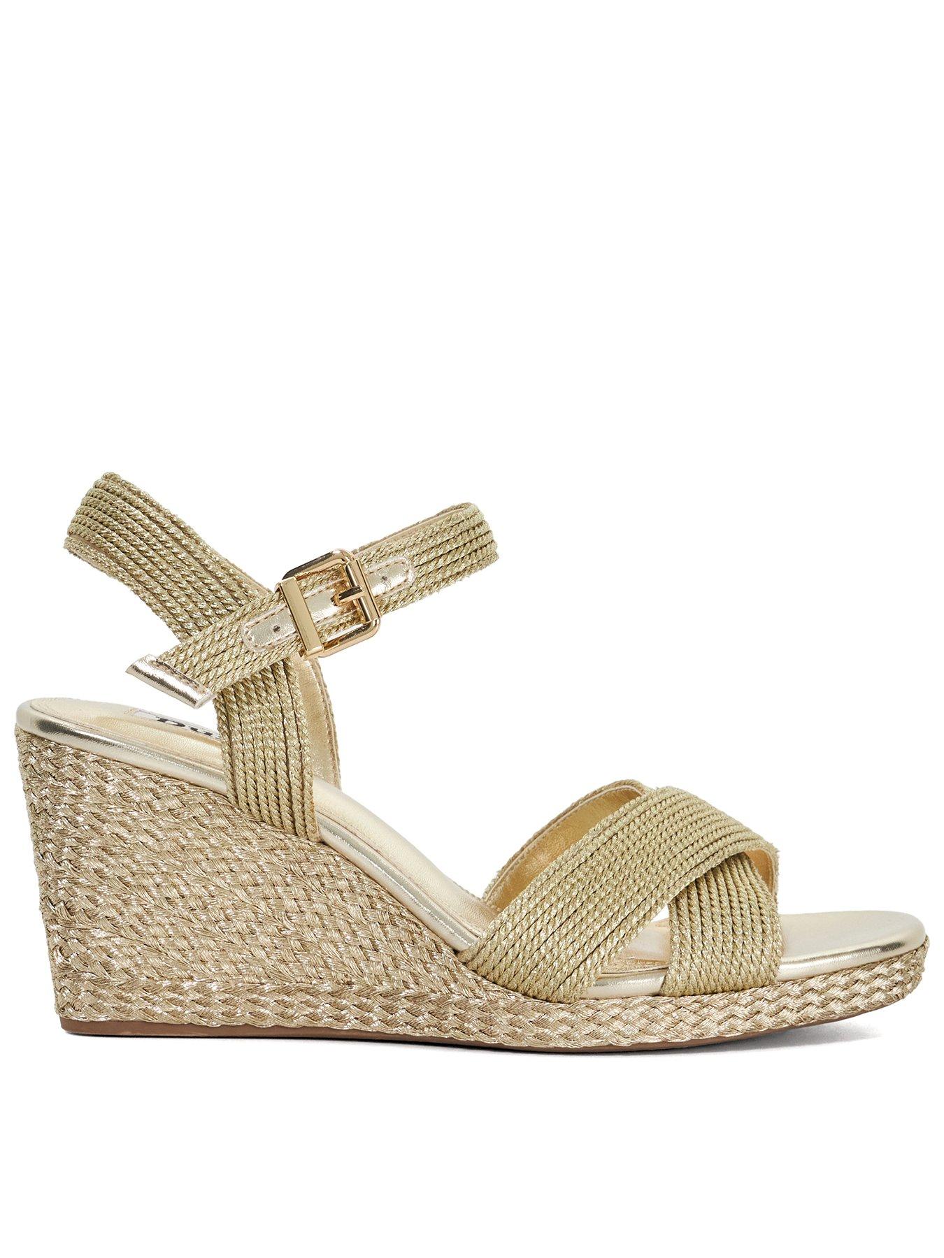 Dune London Kolden Rope Detail Wedges - Gold | Very