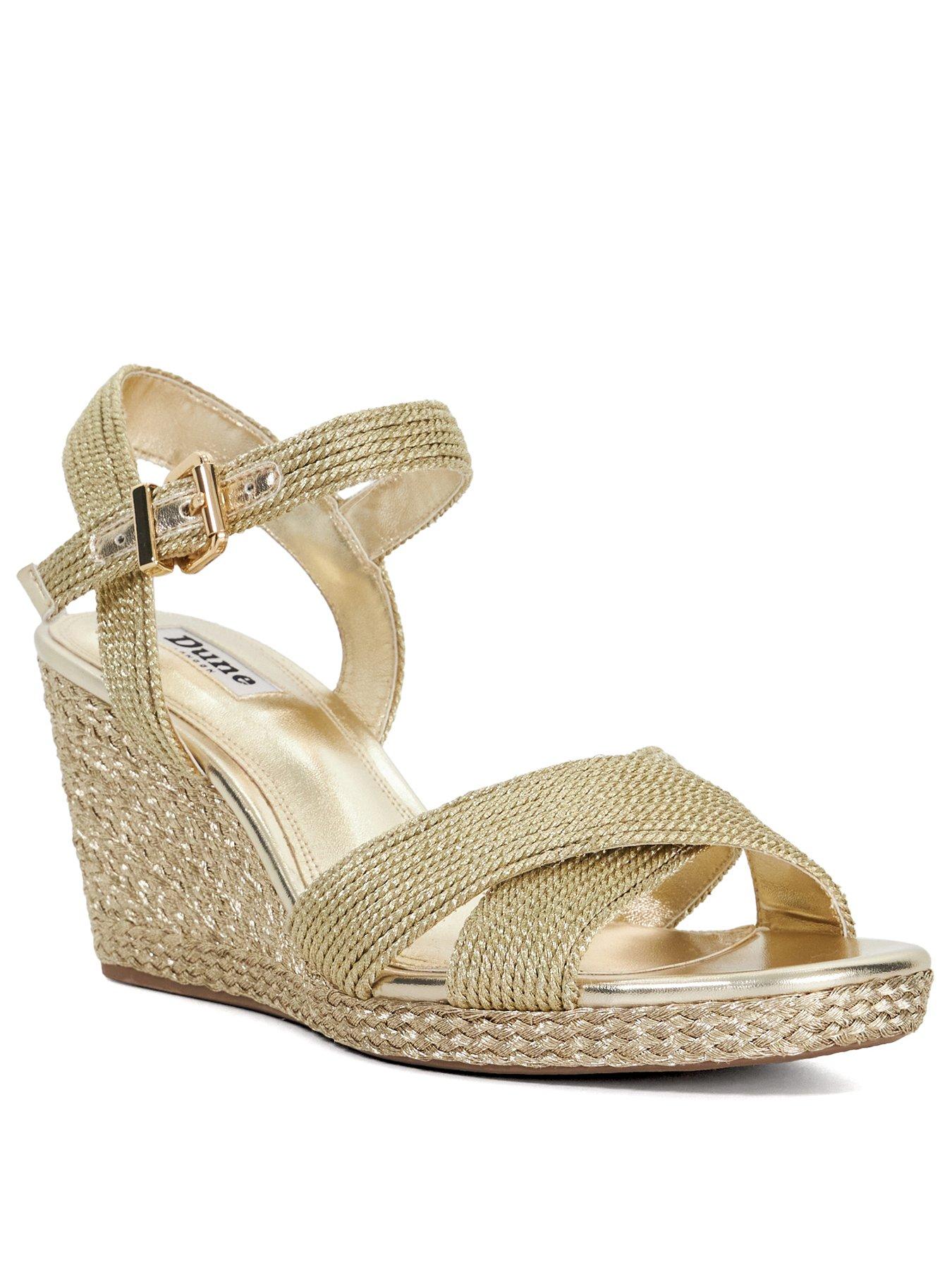 Dune London Kolden Rope Detail Wedges - Gold | Very