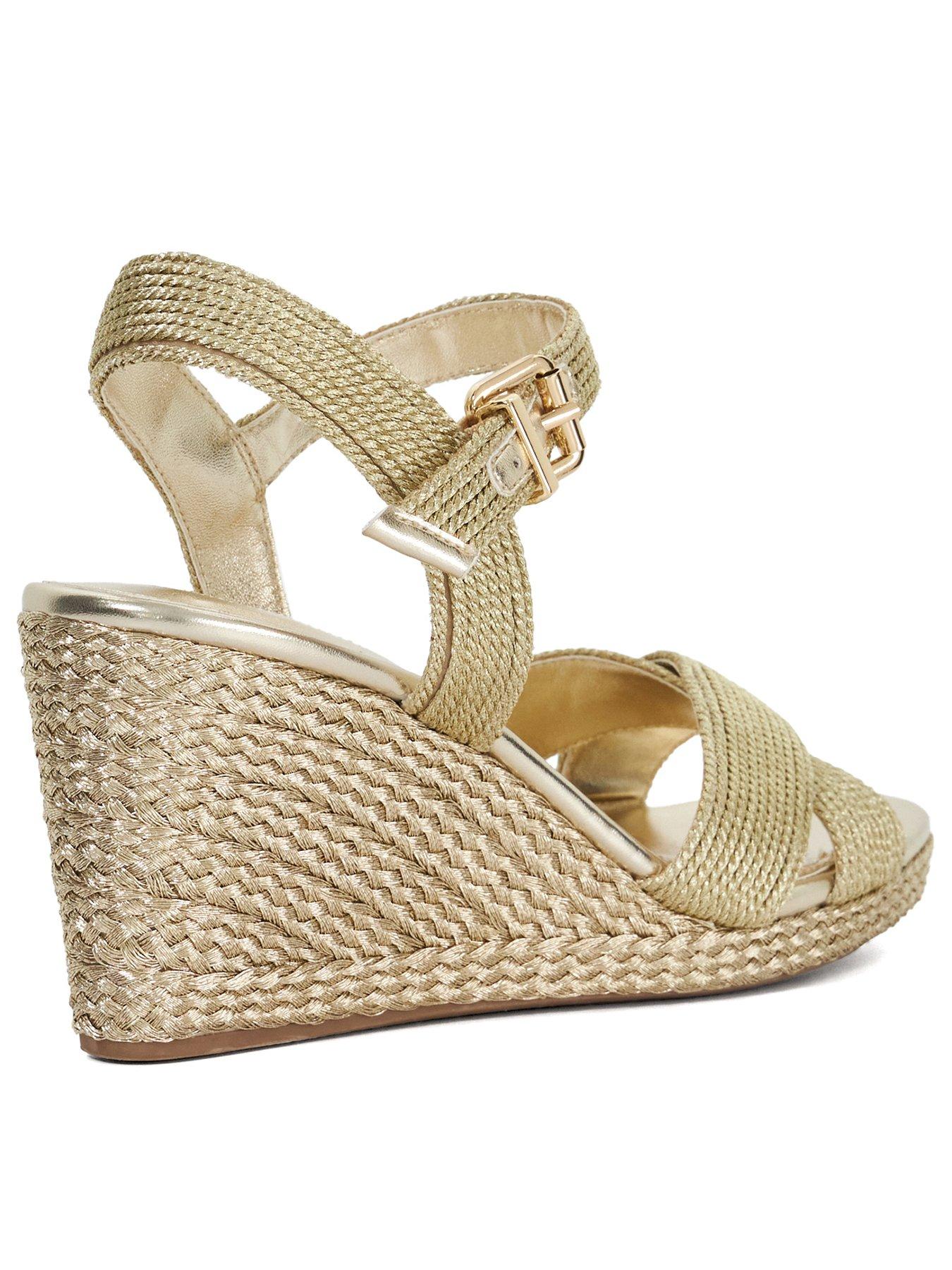 Dune London Kolden Rope Detail Wedges - Gold | Very