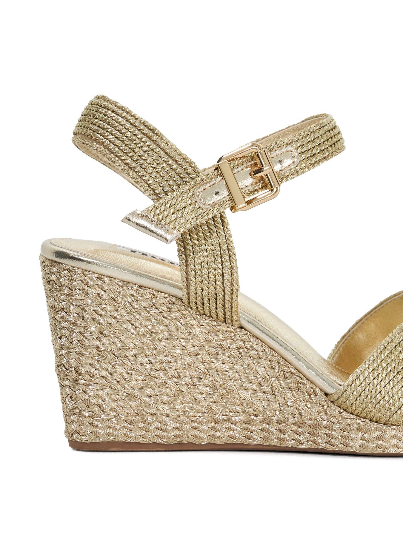 Dune London Kolden Rope Detail Wedges - Gold | Very