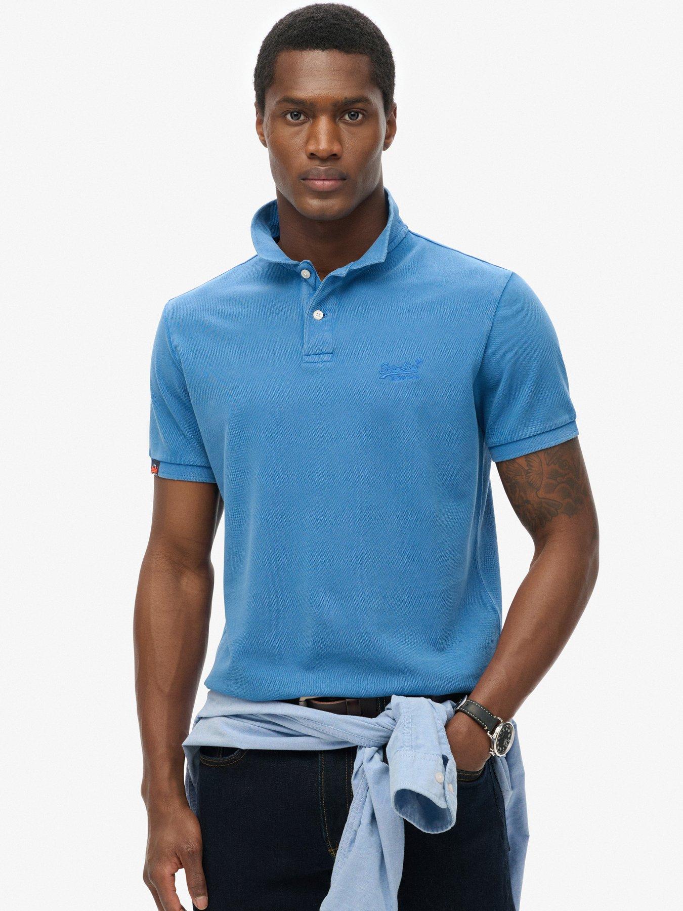 Superdry Vintage Destroy Polo Shirt - Blue | Very