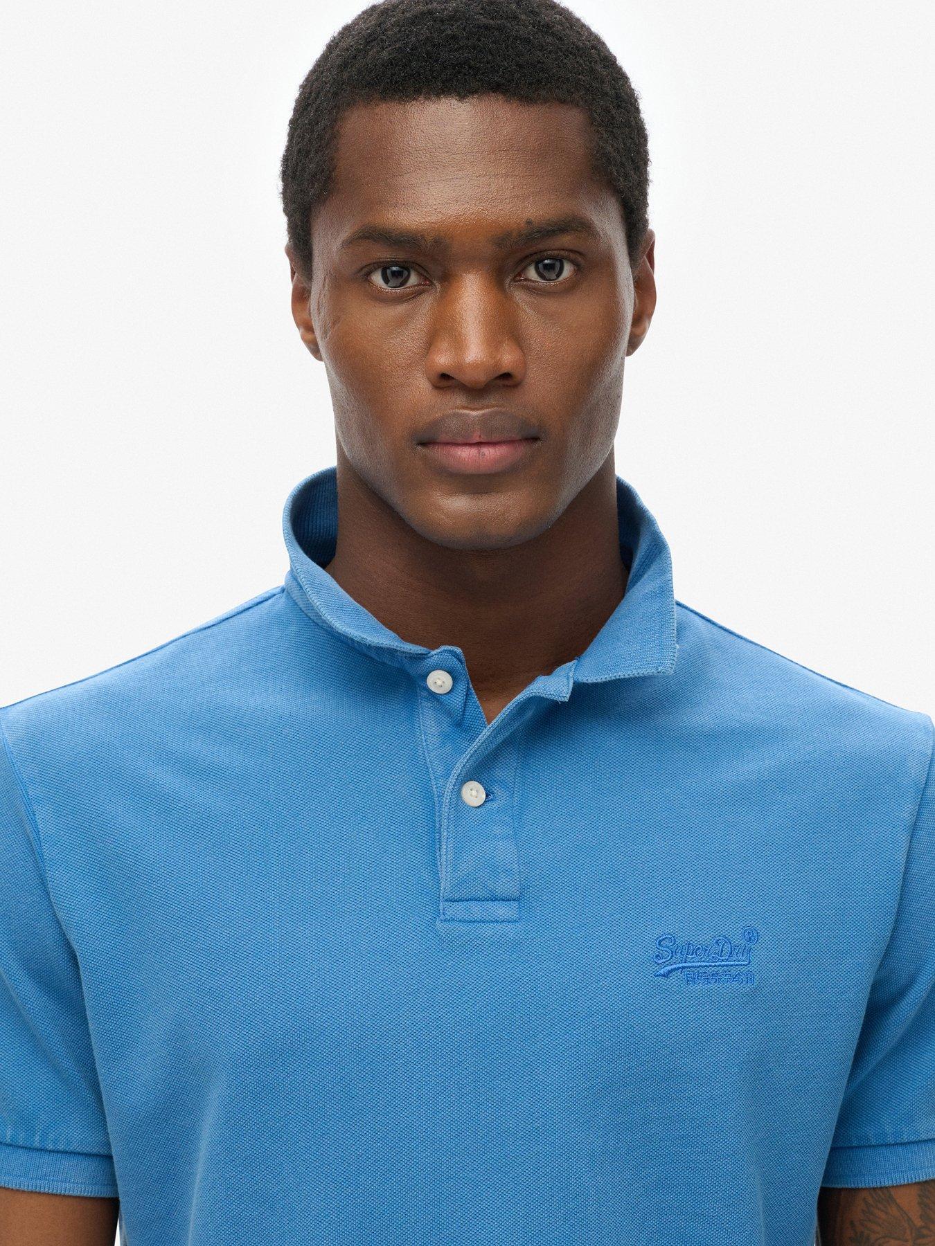 Superdry Vintage Destroy Polo Shirt - Blue | Very