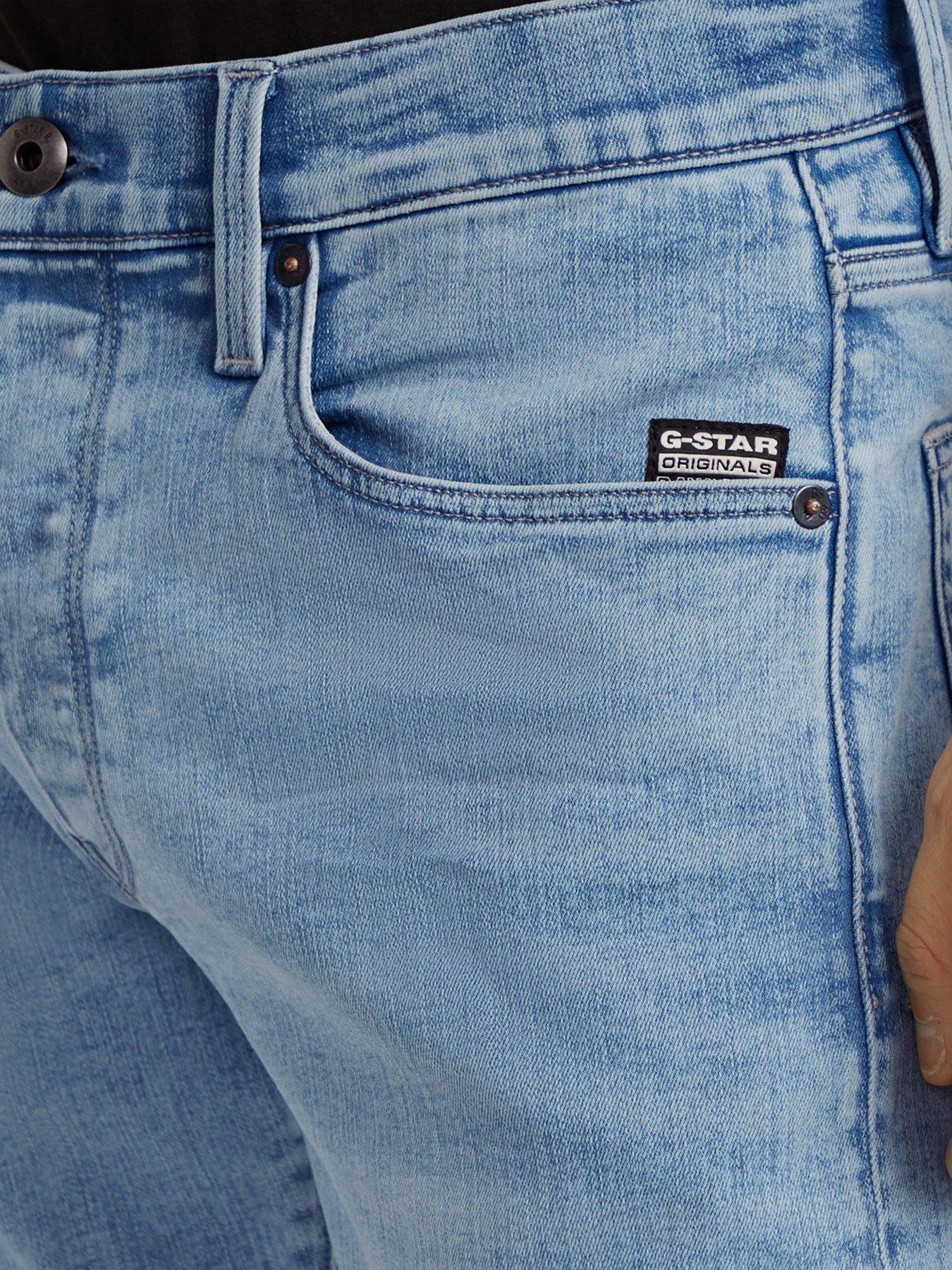 G-Star RAW G Star 3301 Slim Tapered Light Wash Jeans - Blue | Very