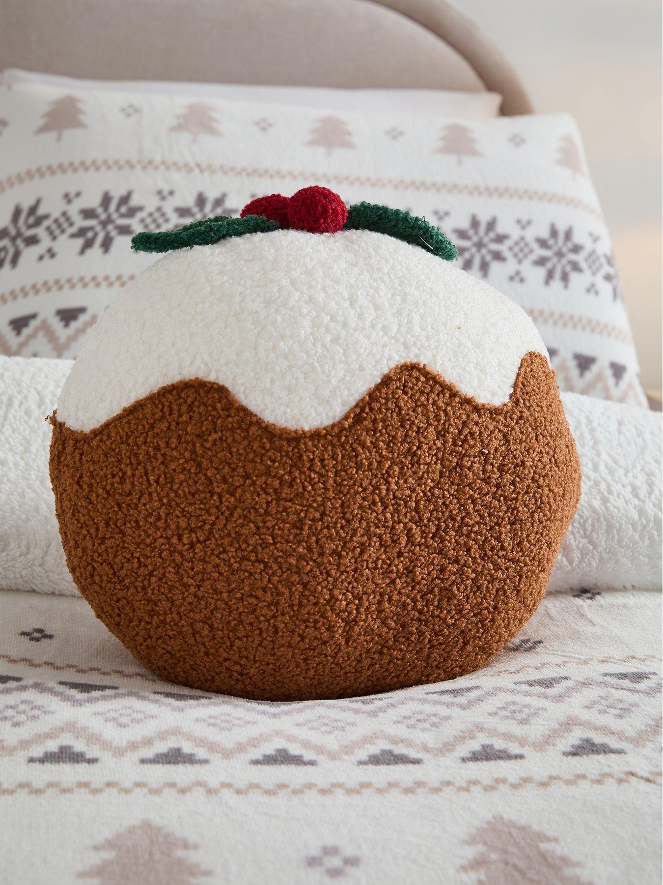 The Very Collection Christmas Pudding Shaped Cushion | Very